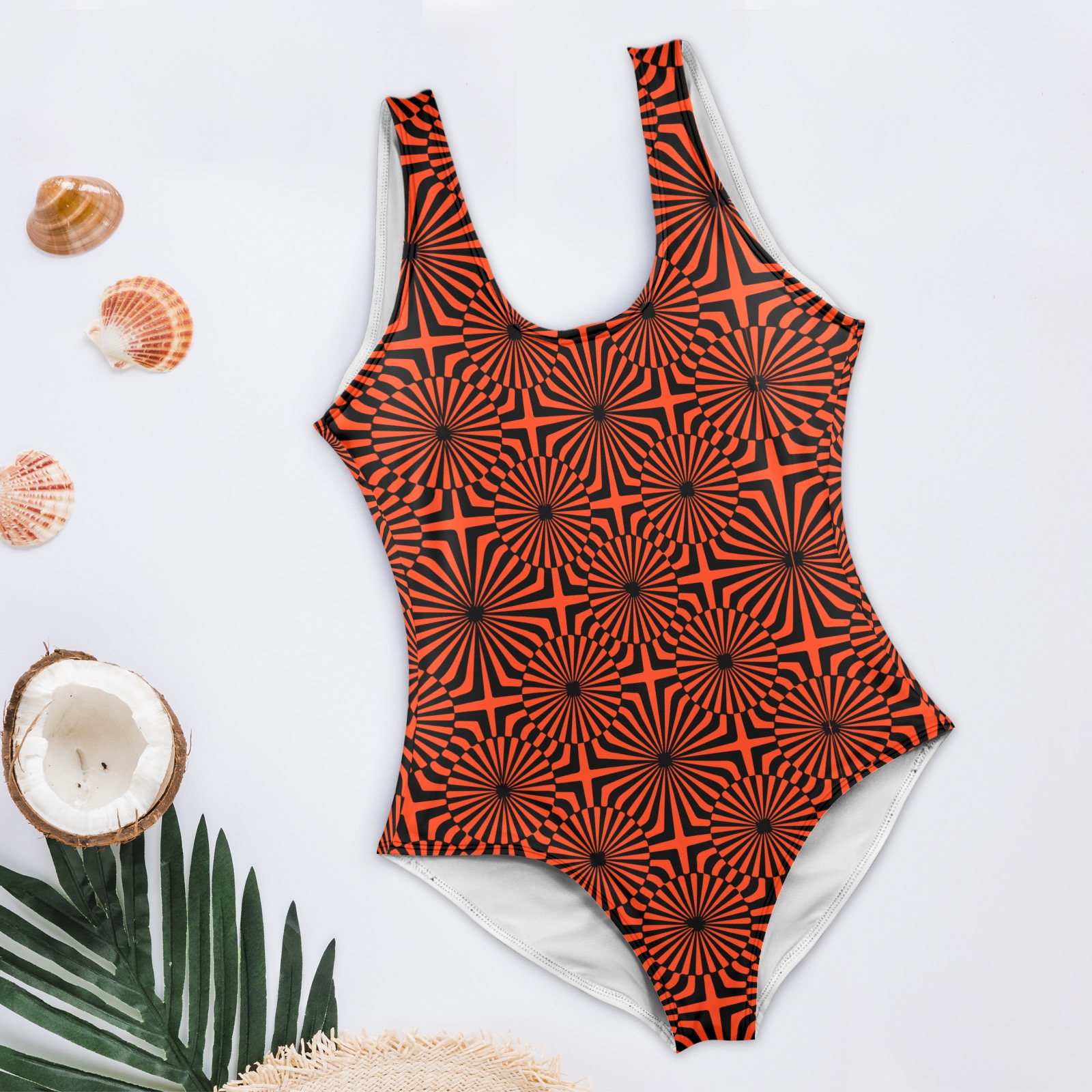 Op Art Dalia Pattern Womens High Cut Backless Swimsuit Model S50 Id D6810284