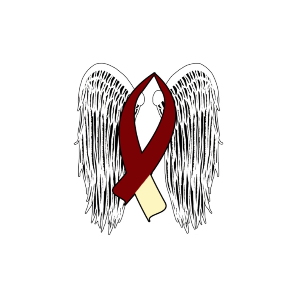 Winged Awareness Ribbon (Burgundy & Cream) Photo Panel for Tabletop ...