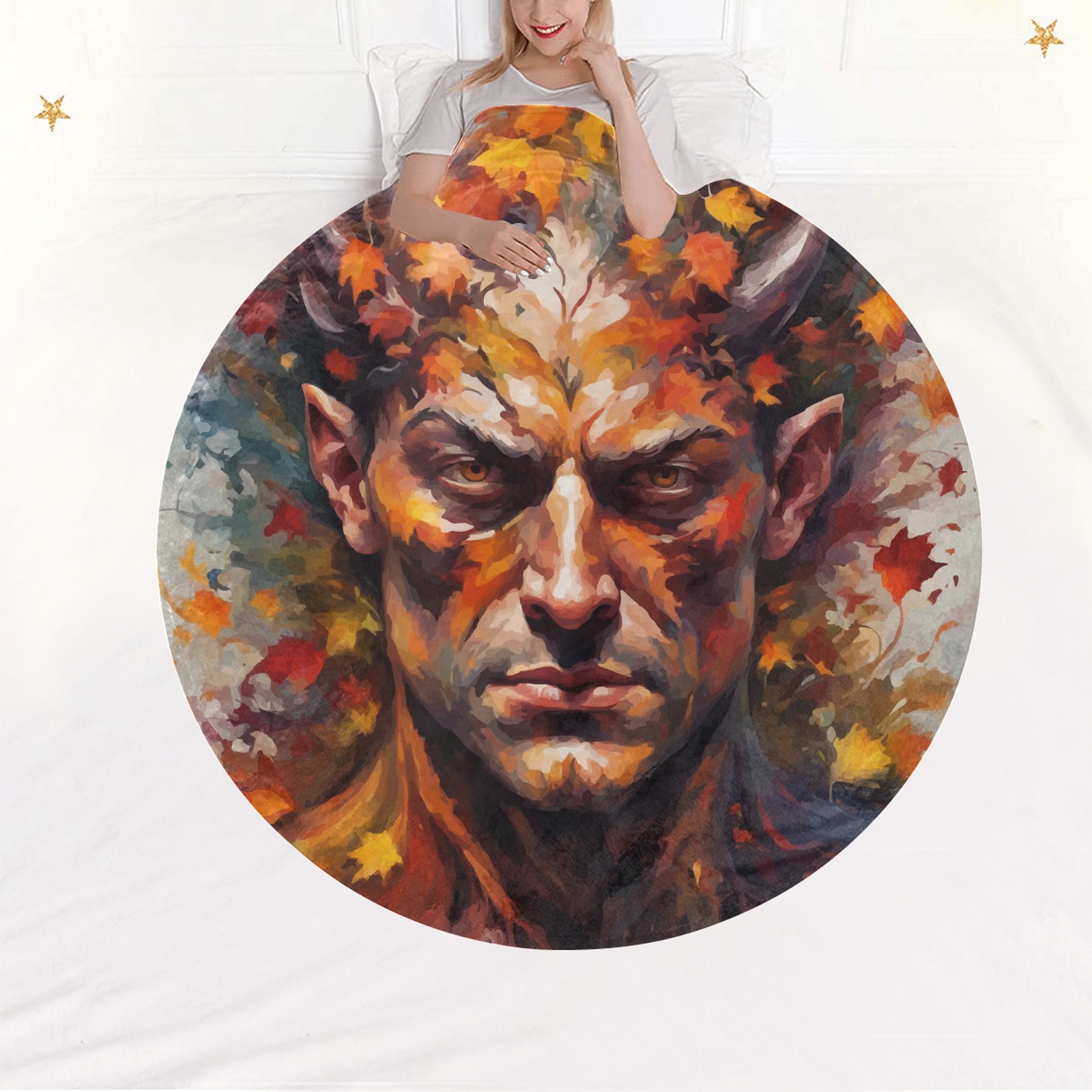 Cool Demon Of Autumn Fall Monster Man Four Seasons Circular Ultra-Soft ...