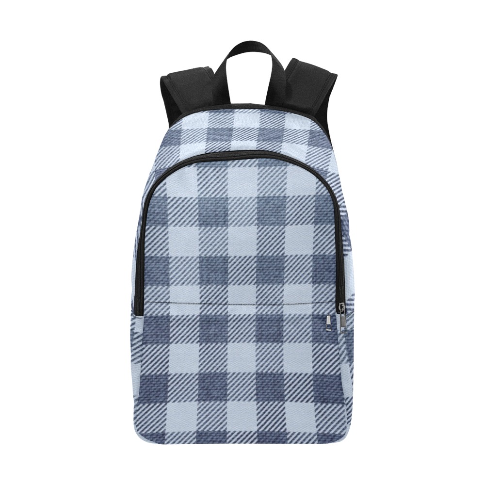 Pastel Blue Plaid Fabric Backpack for Adult (Model 1659) | ID: D6378035