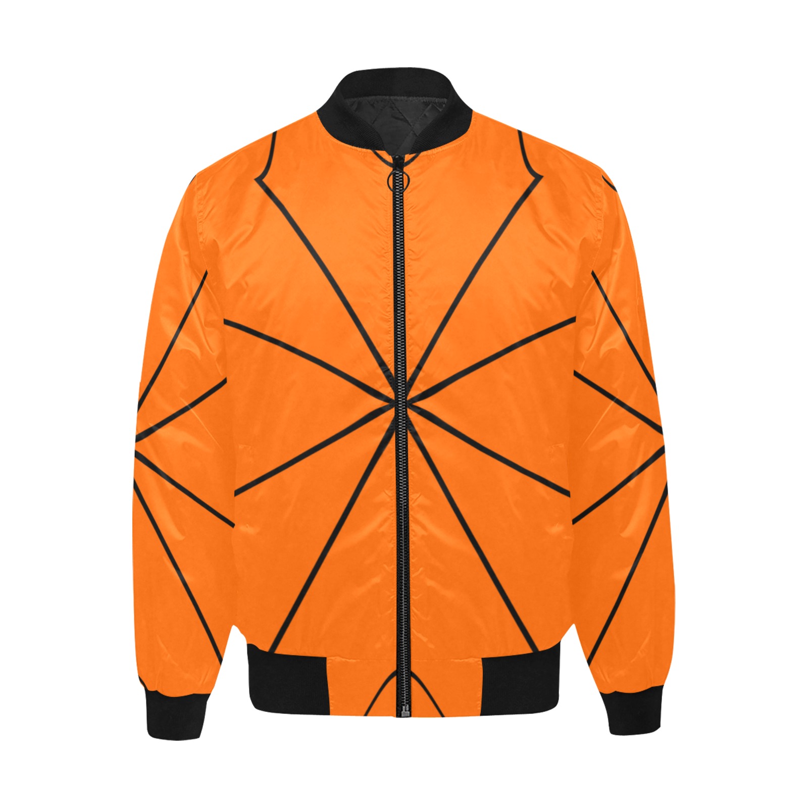 Black Interlocking Triangles Starred orange All Over Print Quilted ...