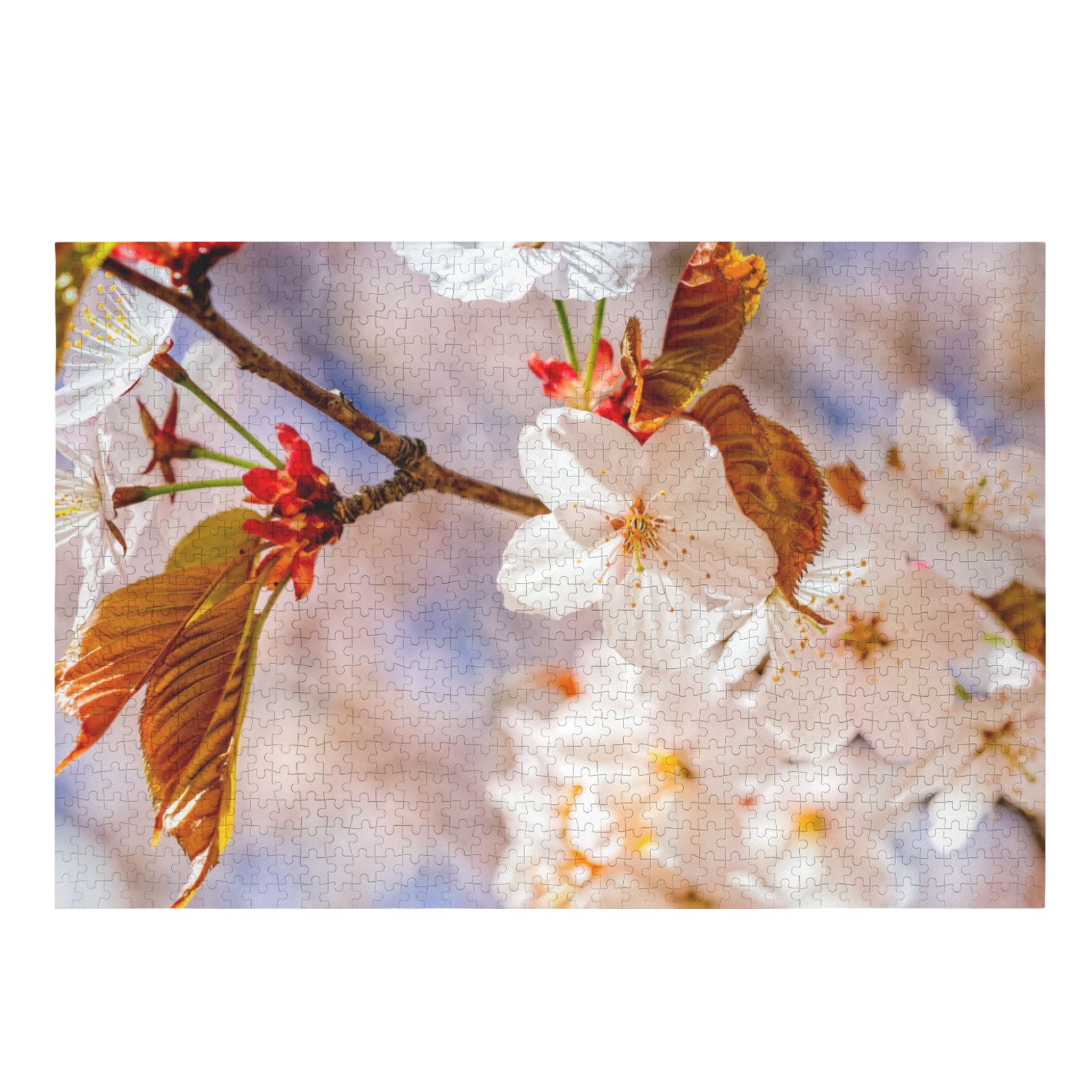 Stunning Japanese sakura flowers on a sunny day. 1000-Piece Wooden ...