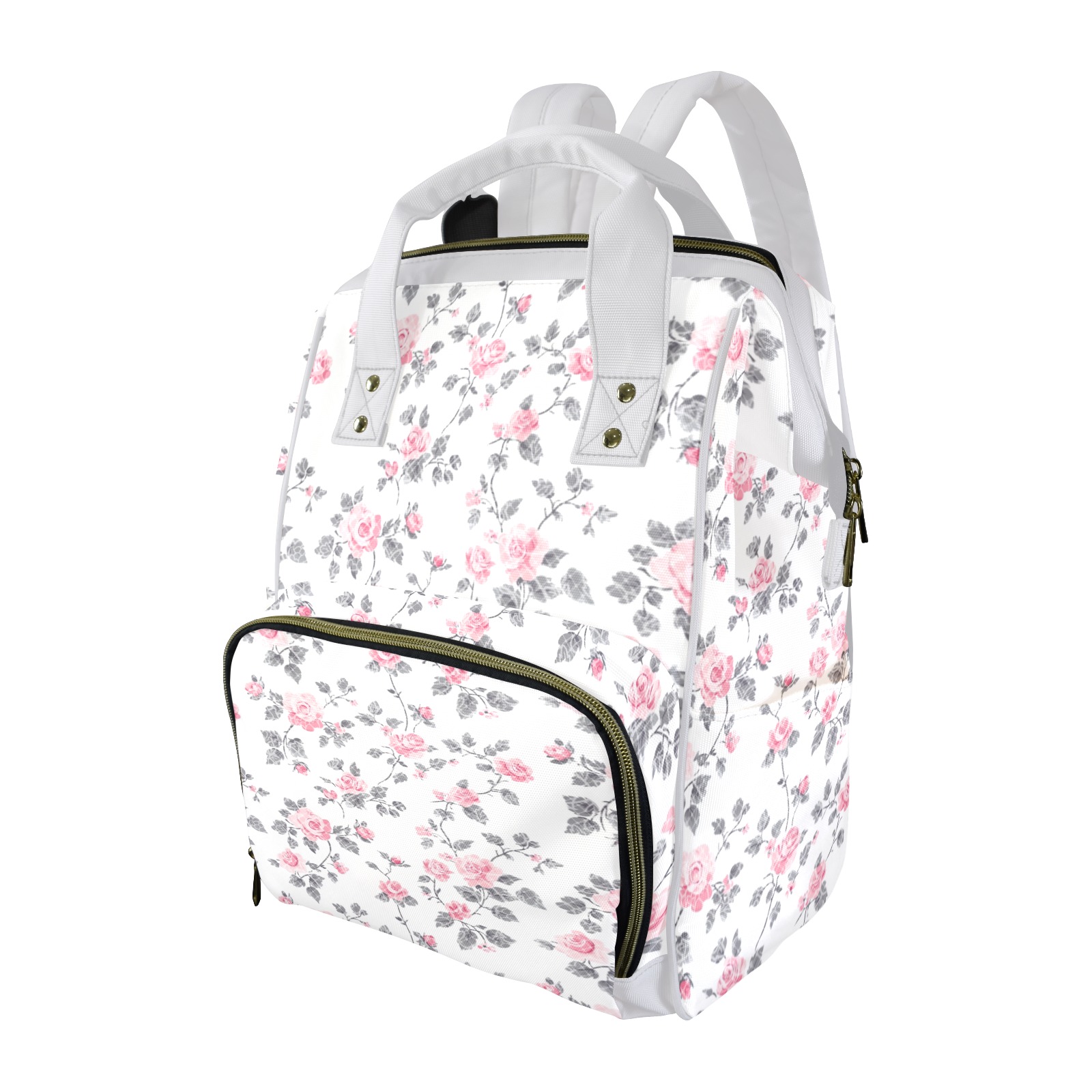 Roses and Lace Diaper Bag Backpack Multi-Function Diaper Bag-New (Model 1688) | ID: D7355404