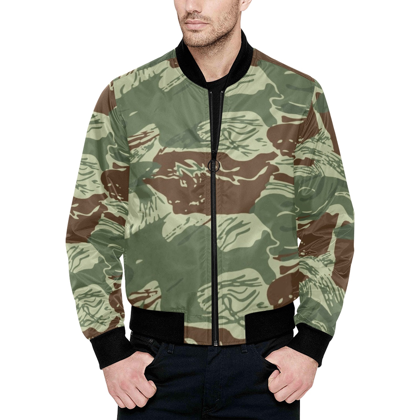 rhodesian-camo-v3 All Over Print Quilted Bomber Jacket for Men (Model ...