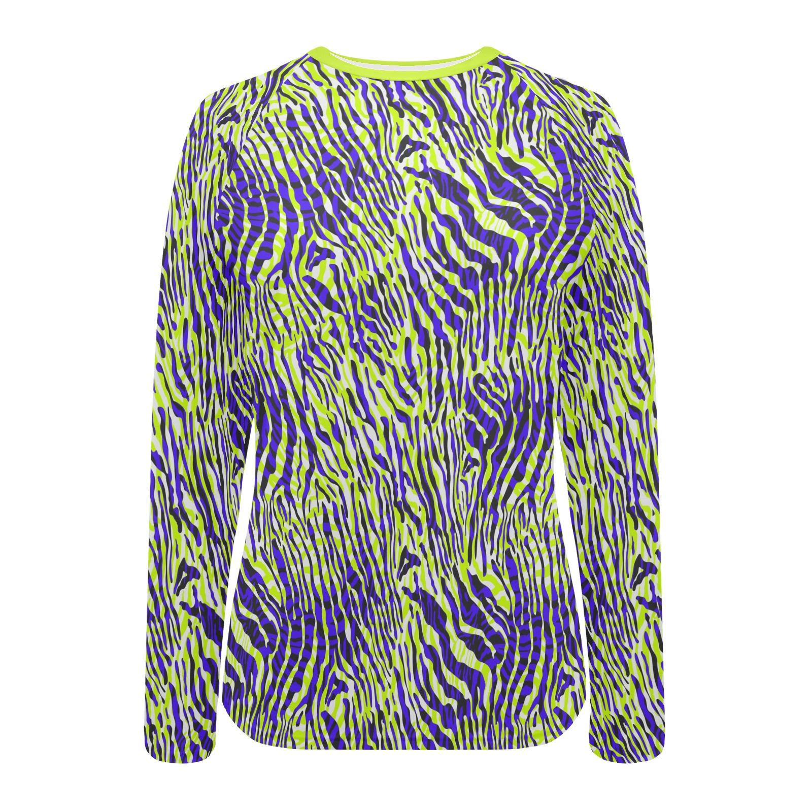 Psychedelic Wavy Linear Stripes-02 Women's Long Sleeve Swim Shirt ...
