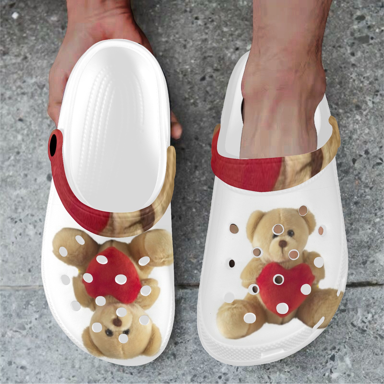 Teddy Bear Custom Print Foam Clogs for Adults | ID: D7043357