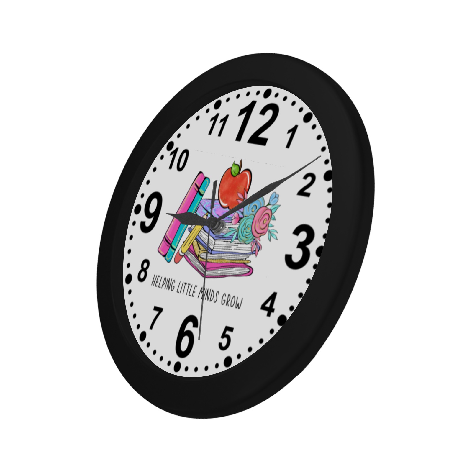 Helping Little Minds Grow Circular Plastic Wall clock | ID: D6886661