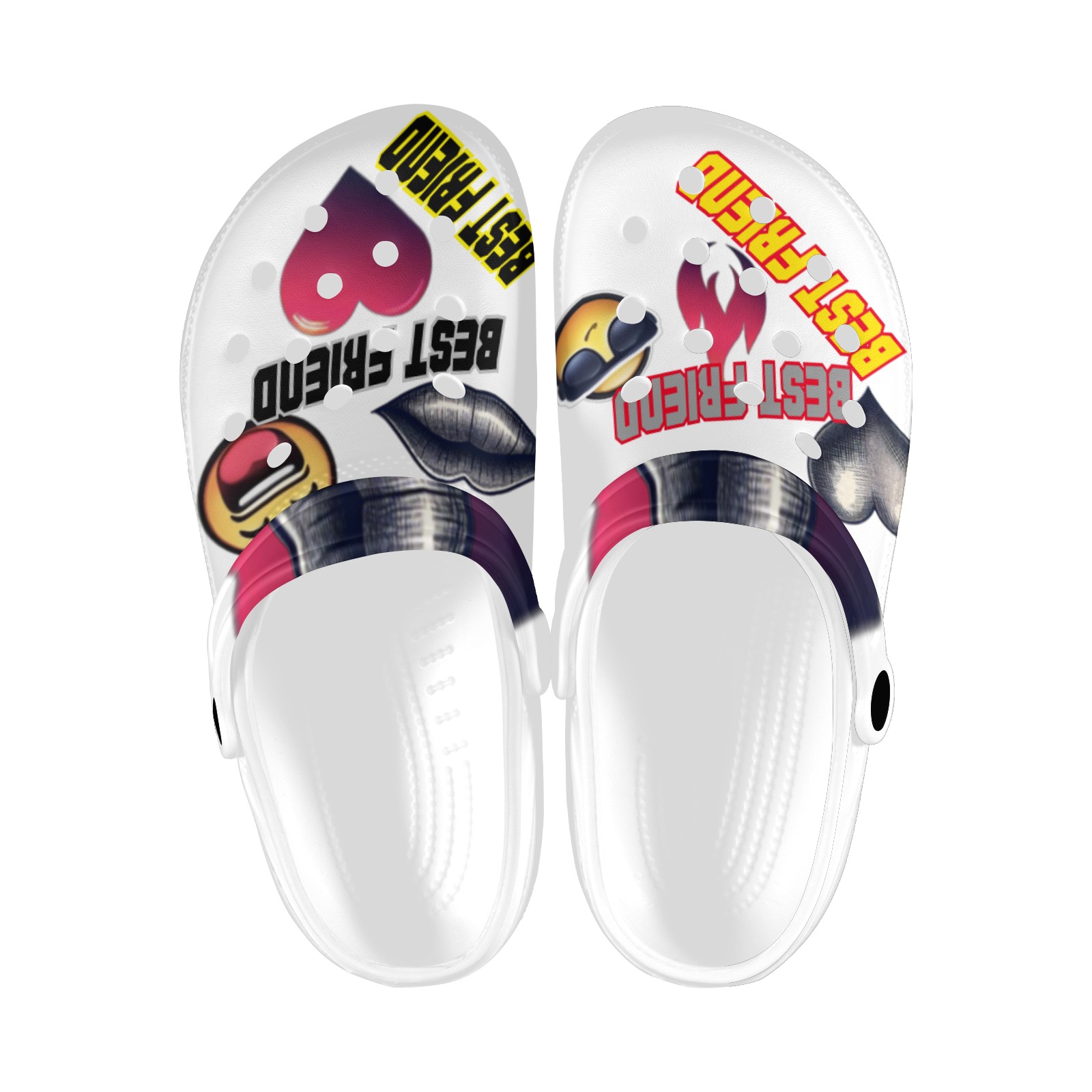 IMG_1635 Best Friend Emoji Clogs Custom Print Foam Clogs for Adults ...