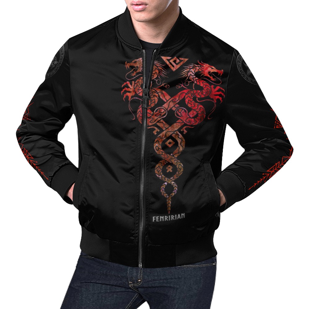 Red dragons All Over Print Bomber Jacket for Men (Model H19) | ID: D7341295