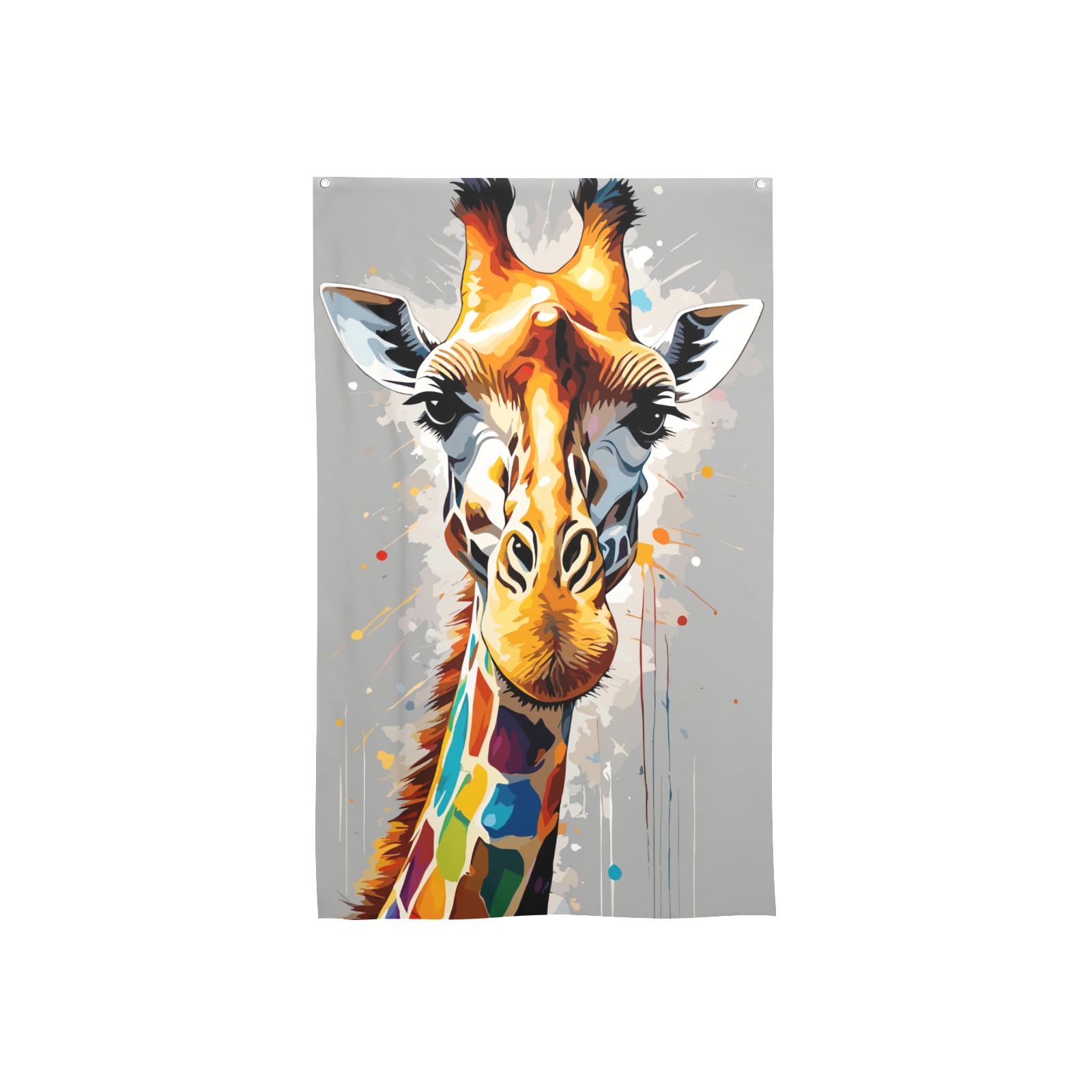 Adorable giraffe animal, colorful cool fantasy art House Flag 34.5"x56 ...
