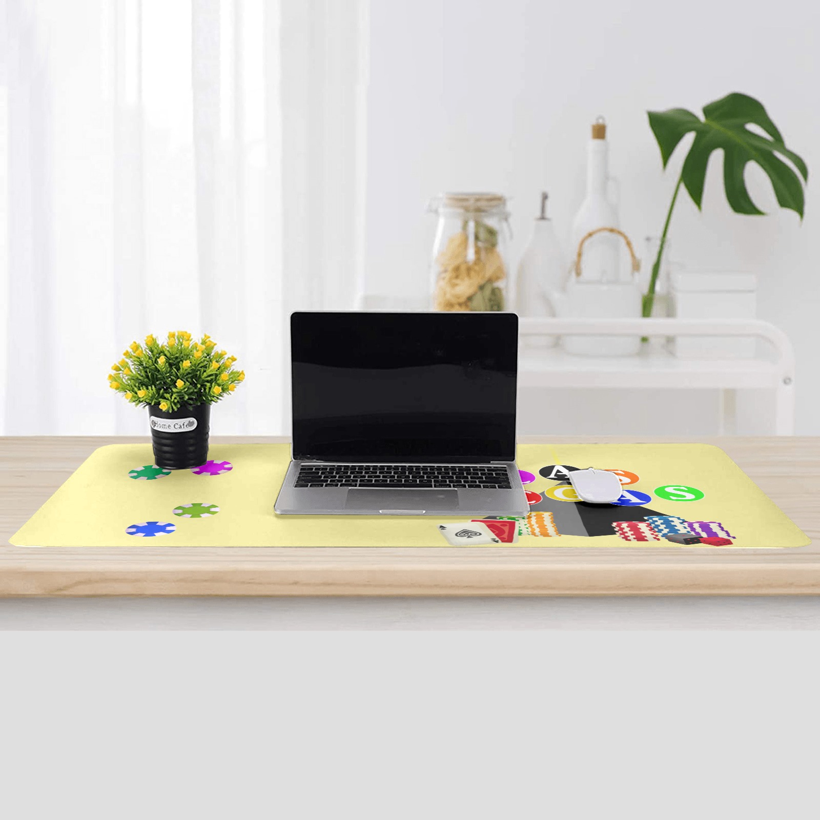 Las Vegas Pyramid on Yellow Gaming Mousepad (35"x16") | ID: D6082011