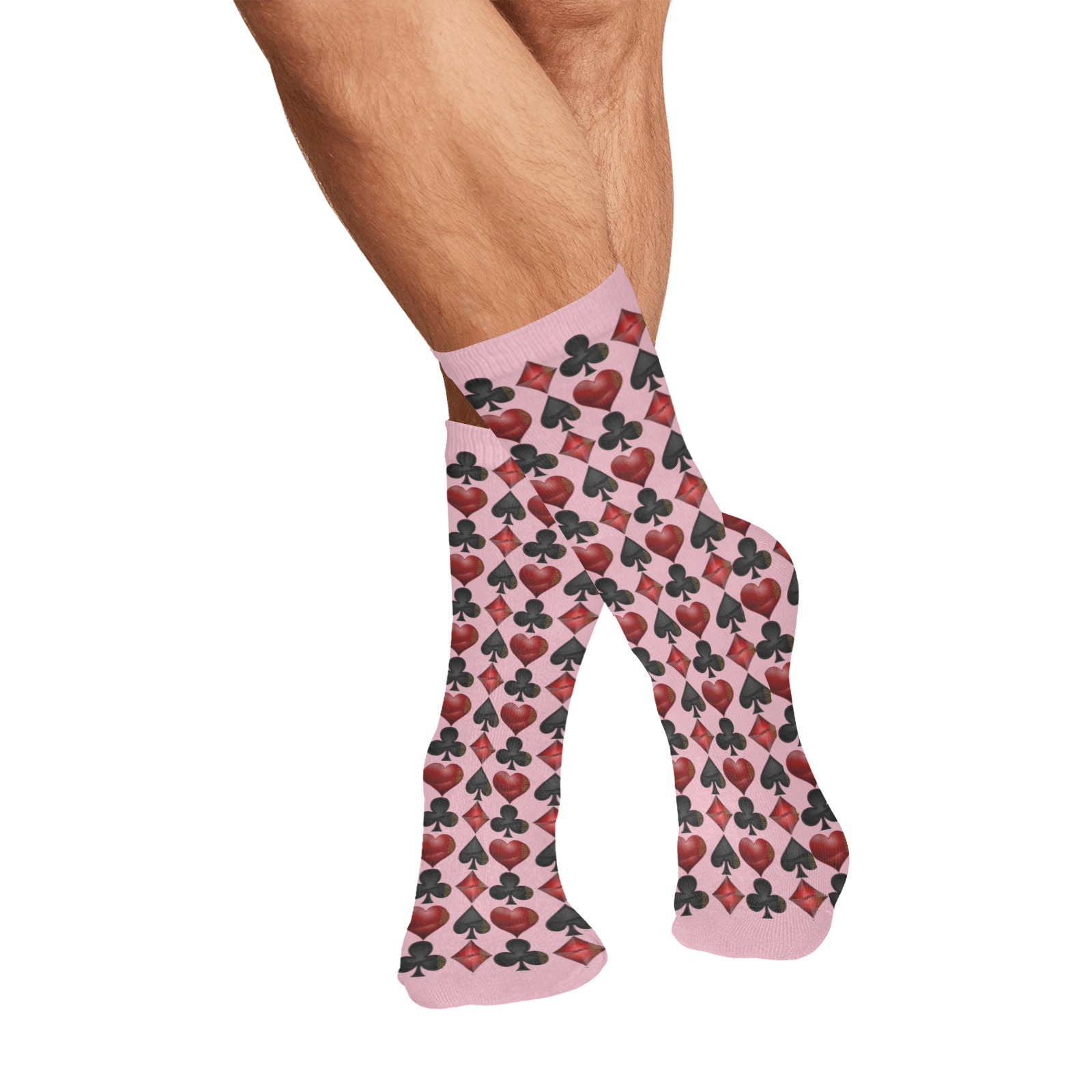 Las Vegas Playing Card Shapes - Pink All Over Print Socks for Men | ID ...