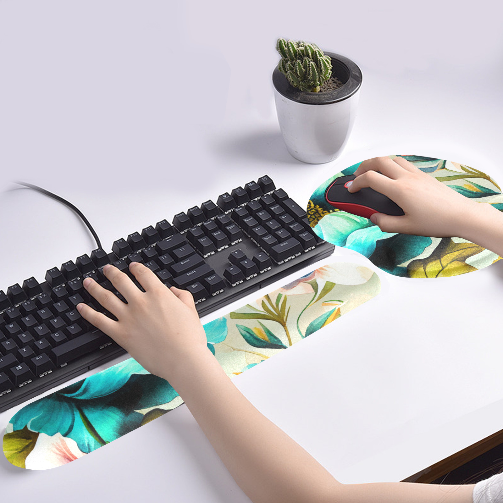 flowers botanic art (3) keyboard mouse pad set Keyboard Mouse Pad Set ...