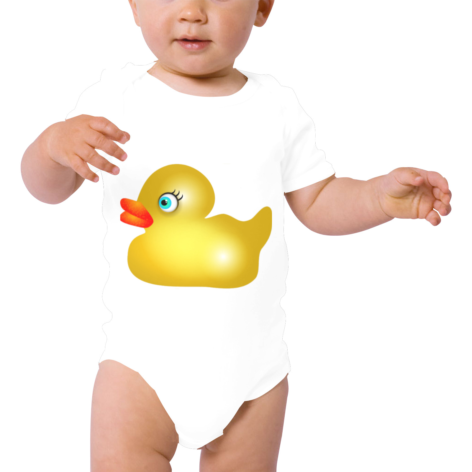 Cute Cartoon Yellow Rubber Duck Baby Powder Organic Short Sleeve One ...