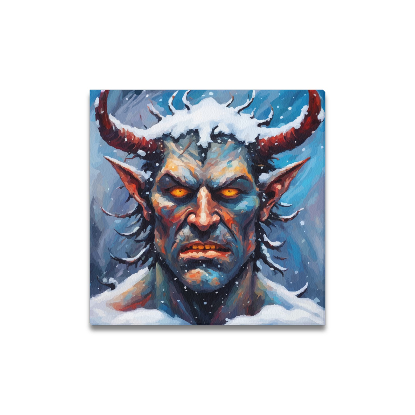 Spooky Demon Of Winter Monster Man Four Seasons Upgraded Canvas Print ...