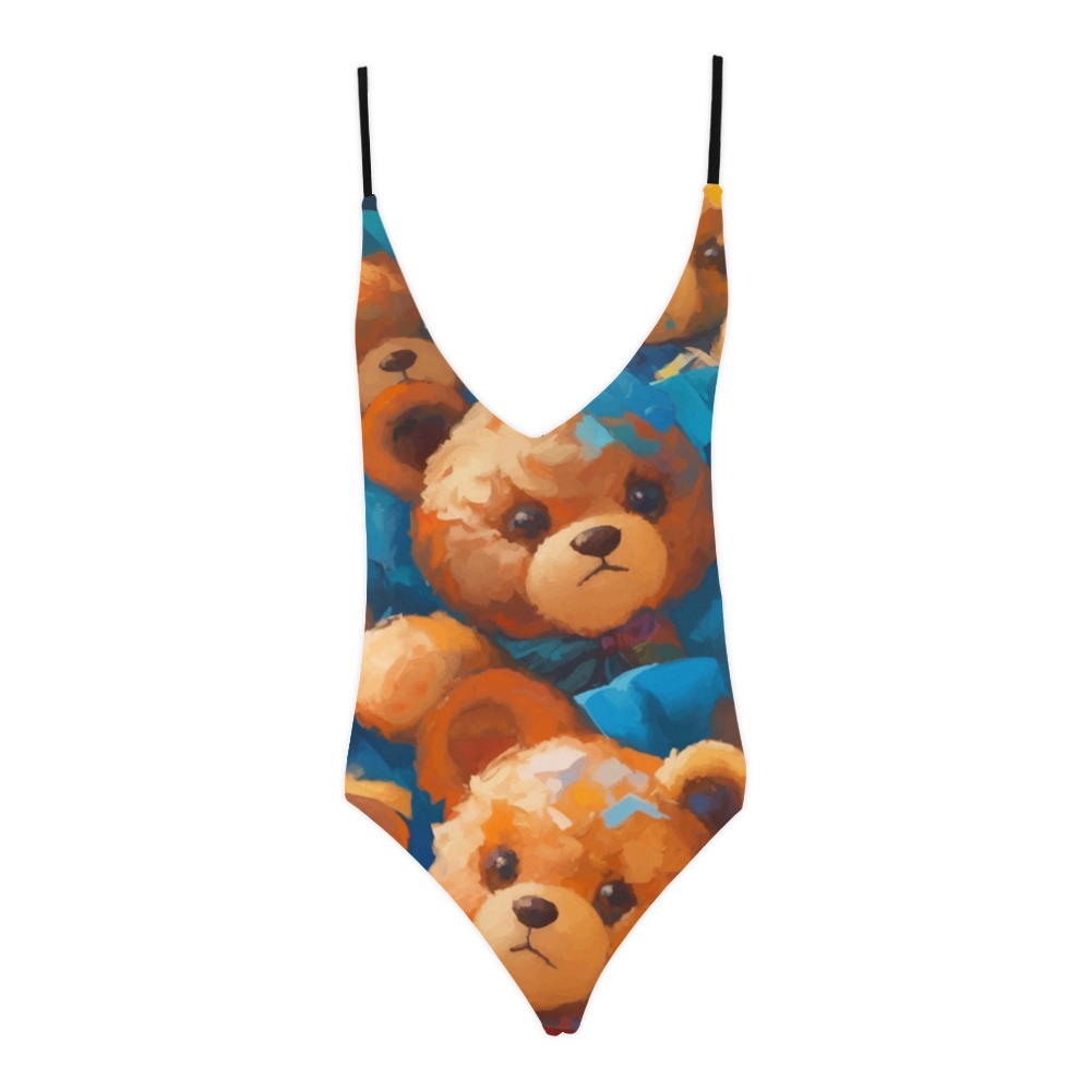 Group of toy teddy bears, blue and red ribbons. Sexy Lacing Backless ...