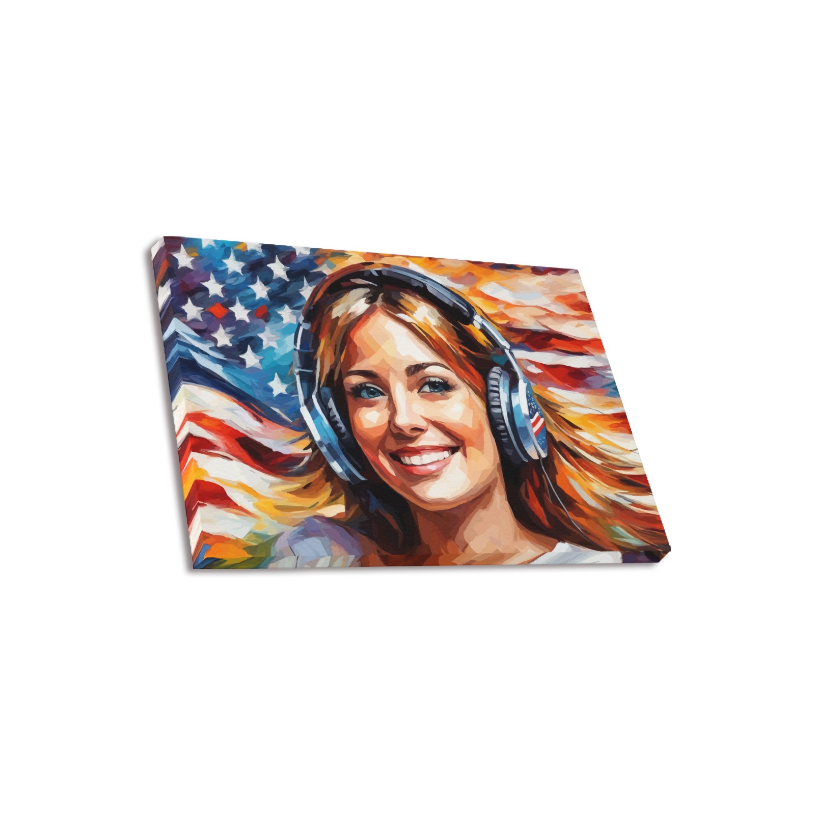 USA Flag Happy Mysic Lover Beauty Patriotic Art Upgraded Canvas Print ...