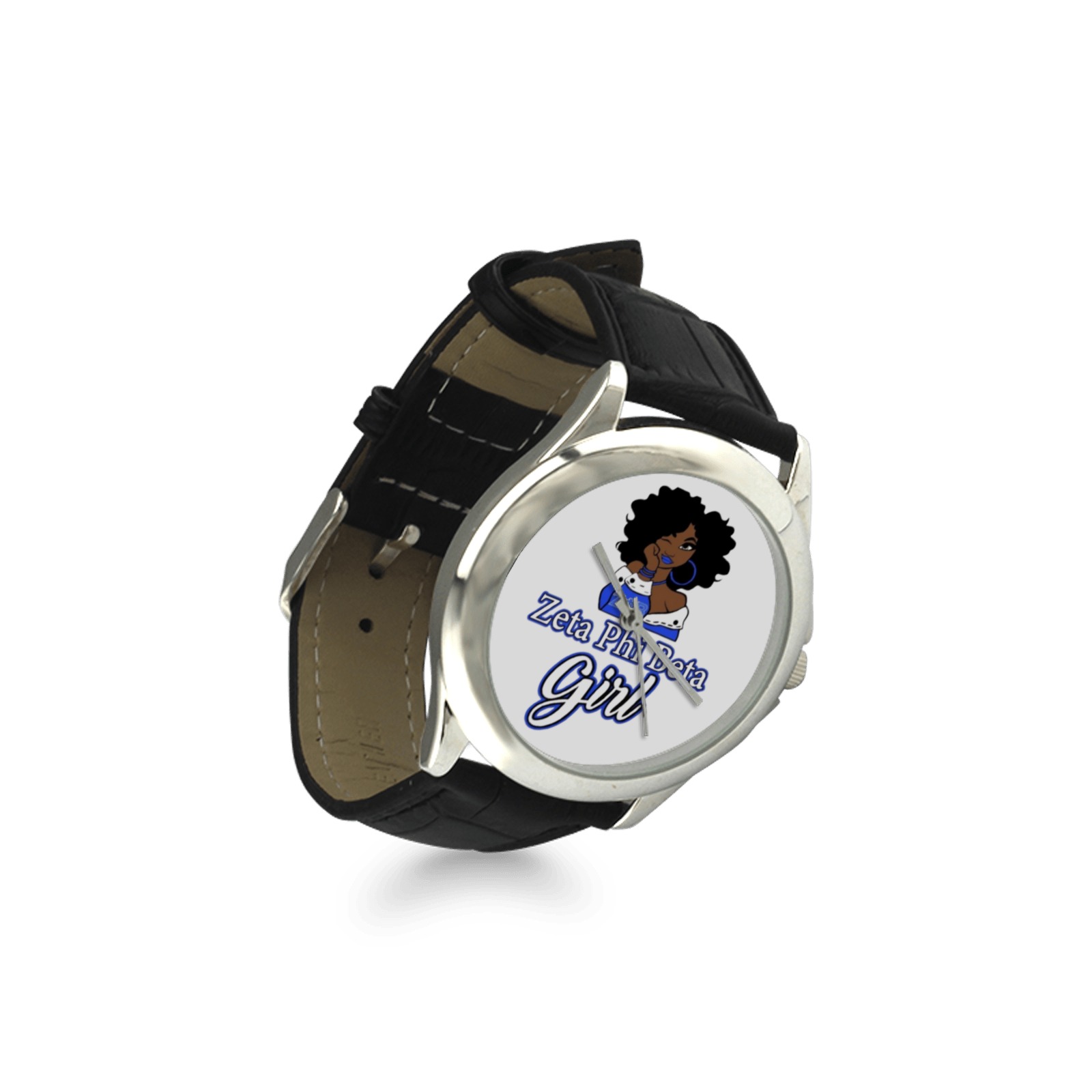 Zeta Phi Beta Girl Classic White Women's Classic Leather Strap Watch ...