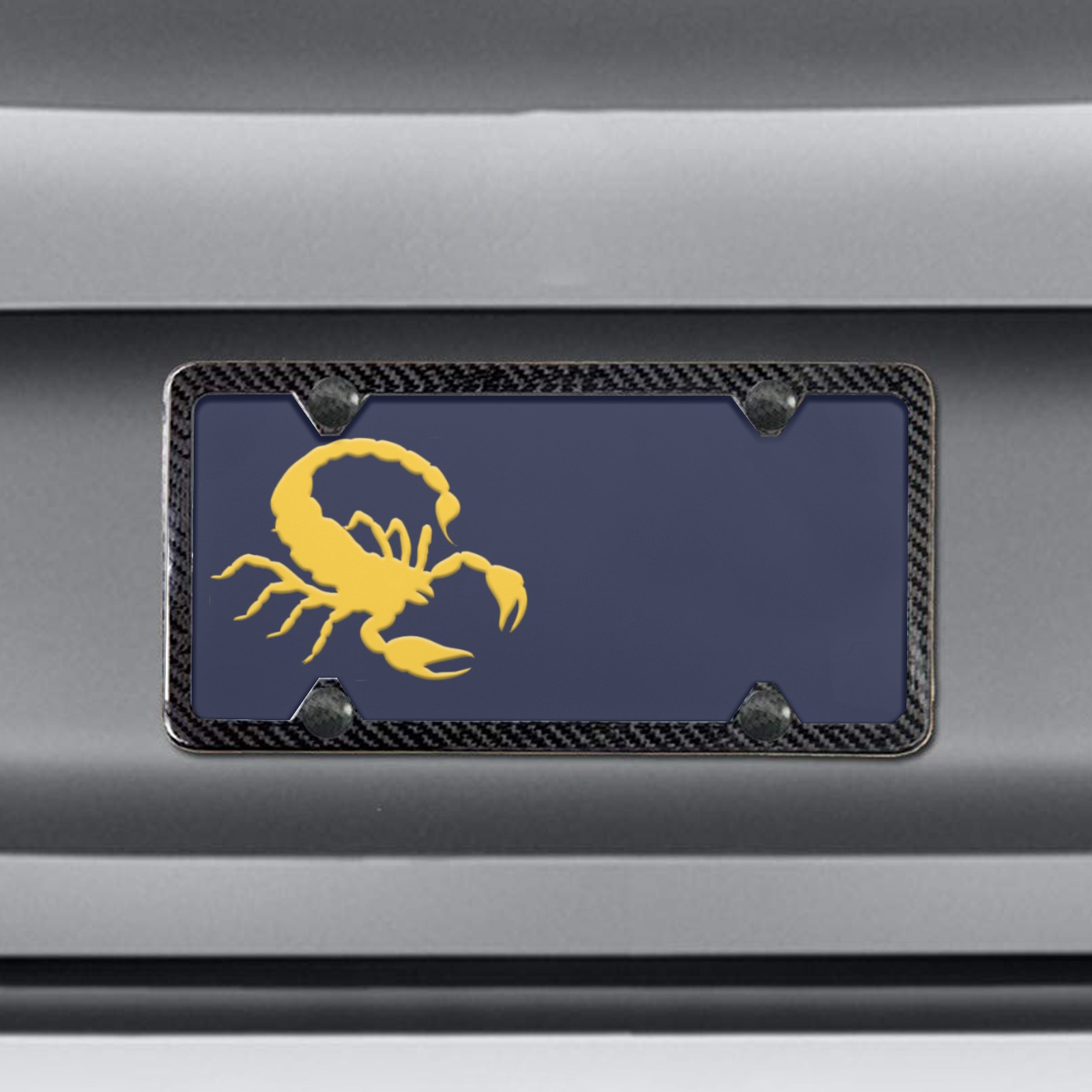 Yellow silhouette image of a scorpion creature. Custom License Plate ...