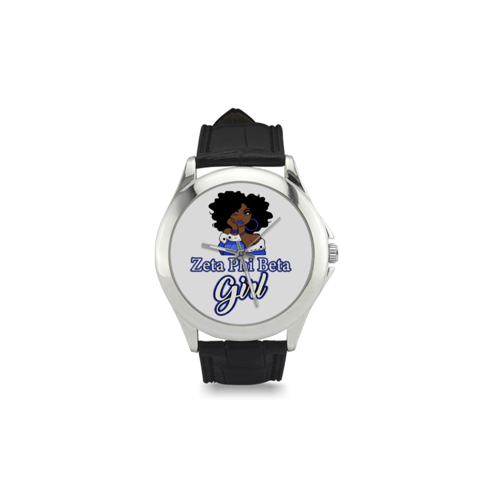Zeta Phi Beta Girl Classic White Women's Classic Leather Strap Watch ...