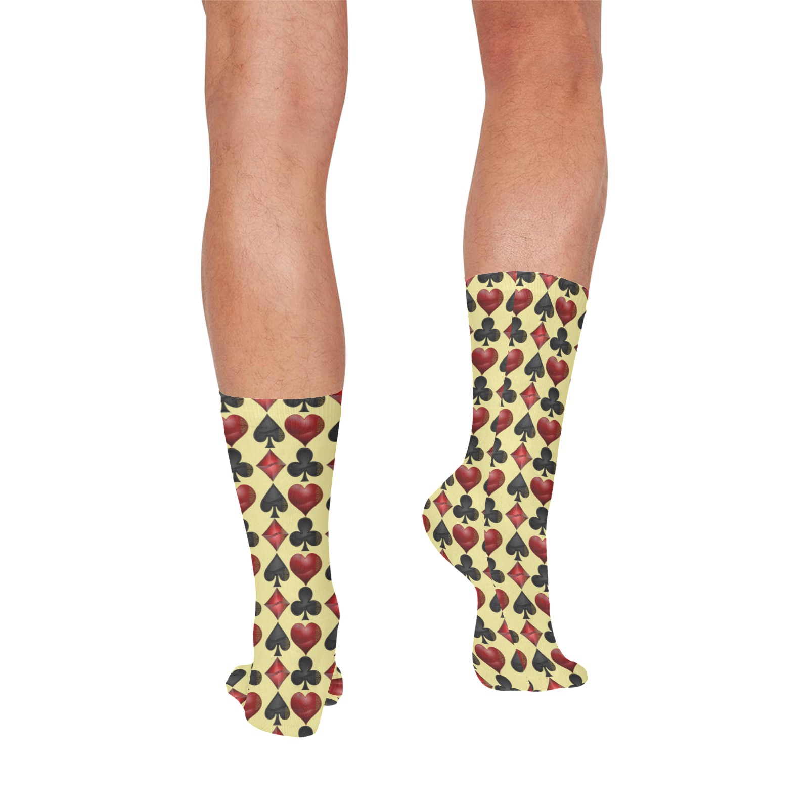 Las Vegas Playing Card Symbols / Yellow All Over Print Socks for Men ...