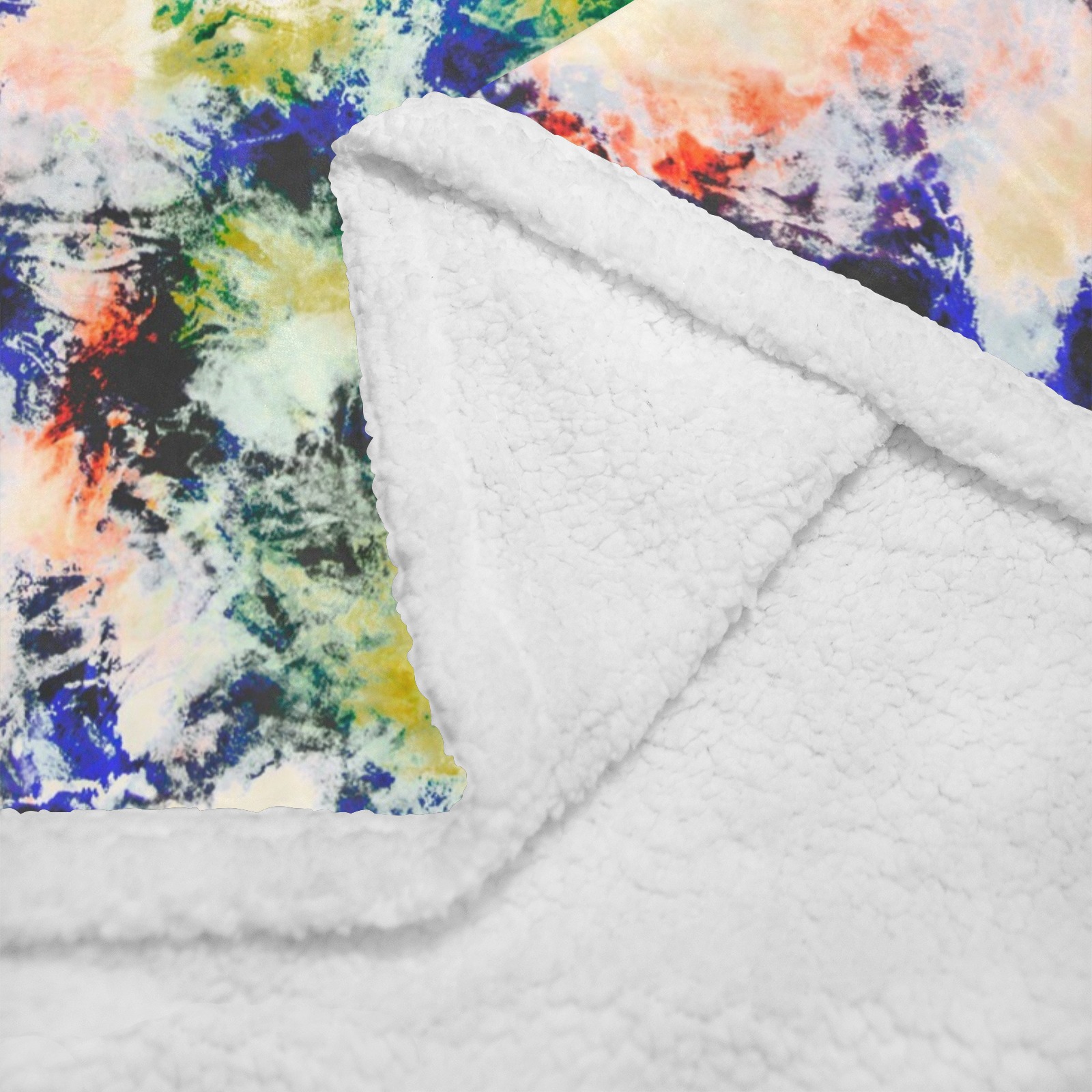 Modern watercolor colorful marbling Double Layer Short Plush Blanket 50 ...