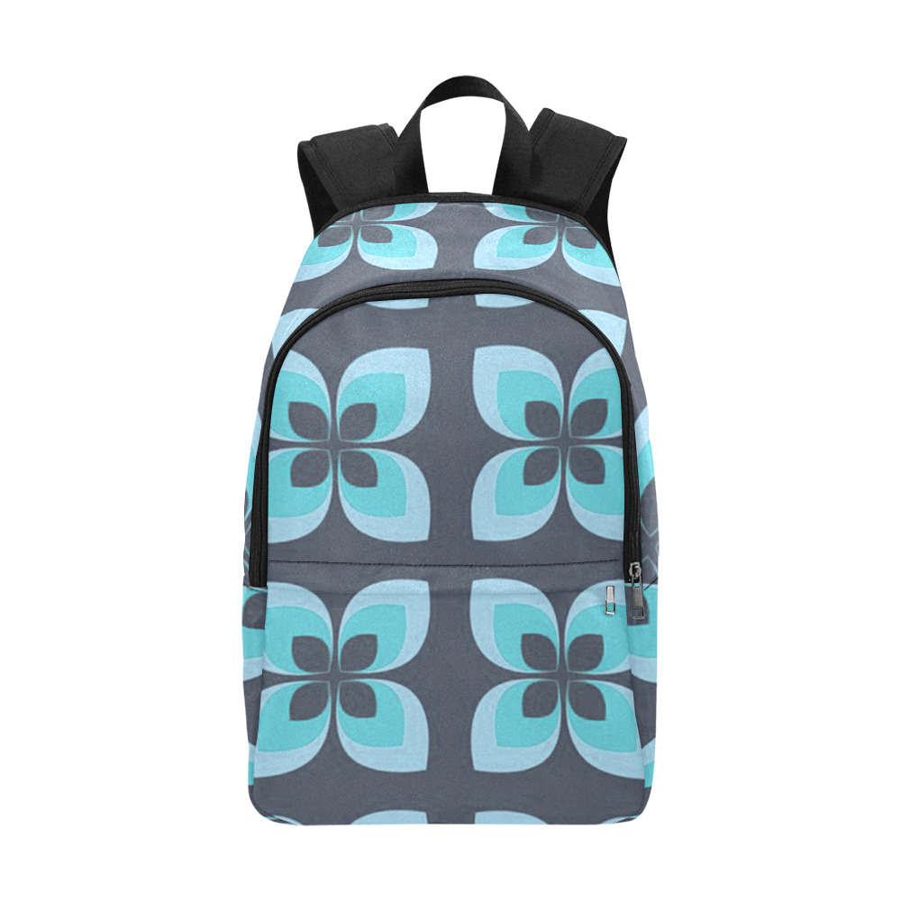 retro flower blue Fabric Backpack for Adult (Model 1659) | ID: D7171907