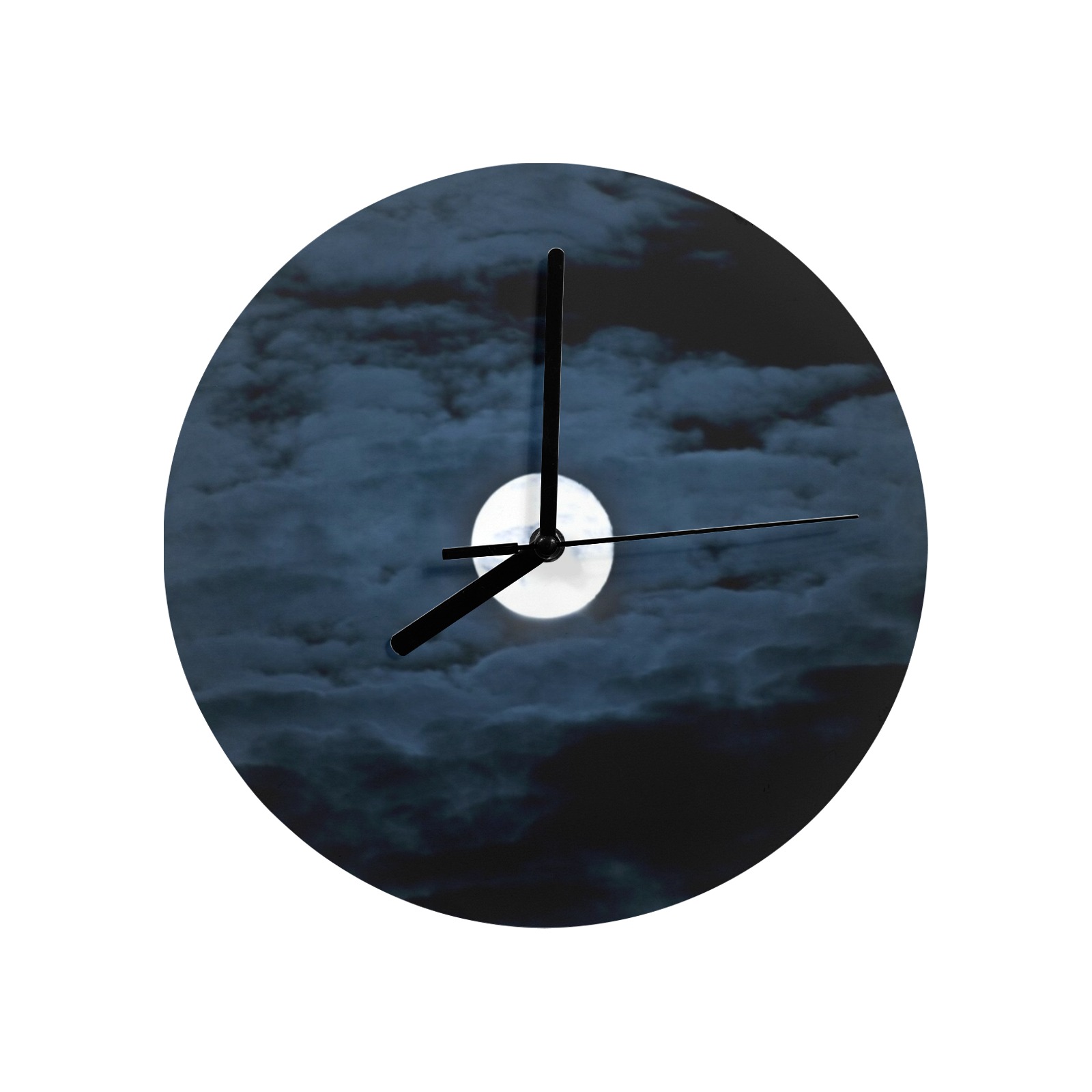 Moon Night Sky Clouds MDF Wall Clock | ID: D6775267
