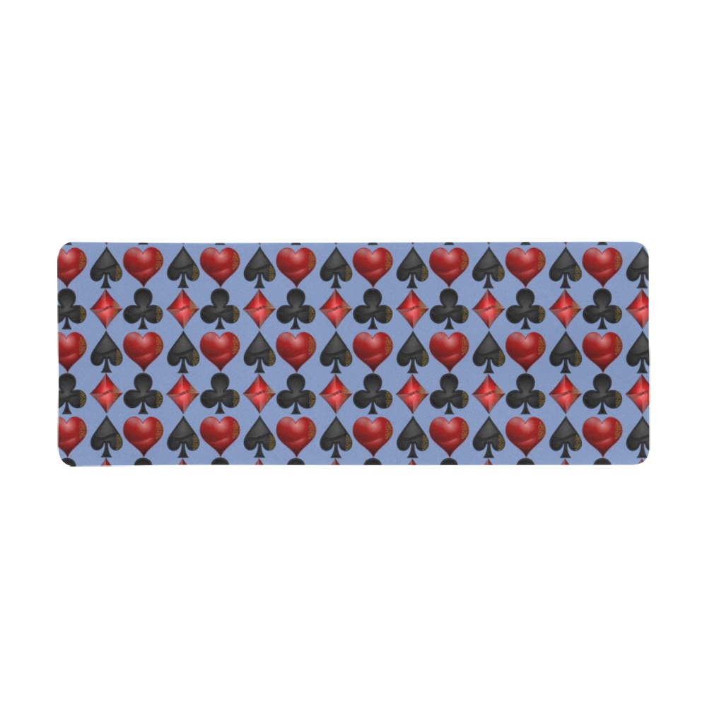 Playing Card Shapes - Blue Gaming Mousepad (31"x12") | ID: D6081780