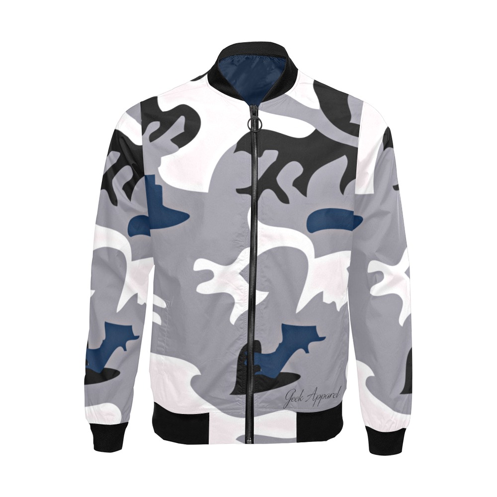 Geek Apparel Signature Grey and Black Camo Bomber Jacket All Over Print ...