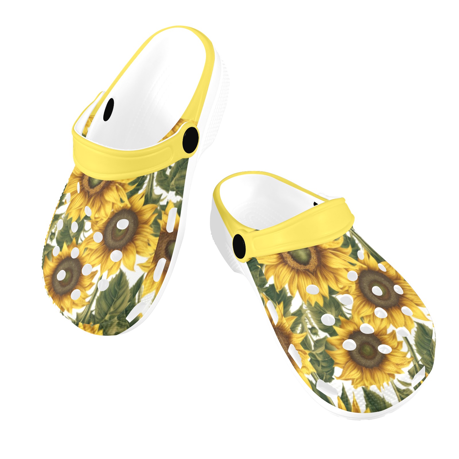 573CB0F8-6783-4E67-9337-7827B990140D Sun Flower Custom Print Foam Clogs ...