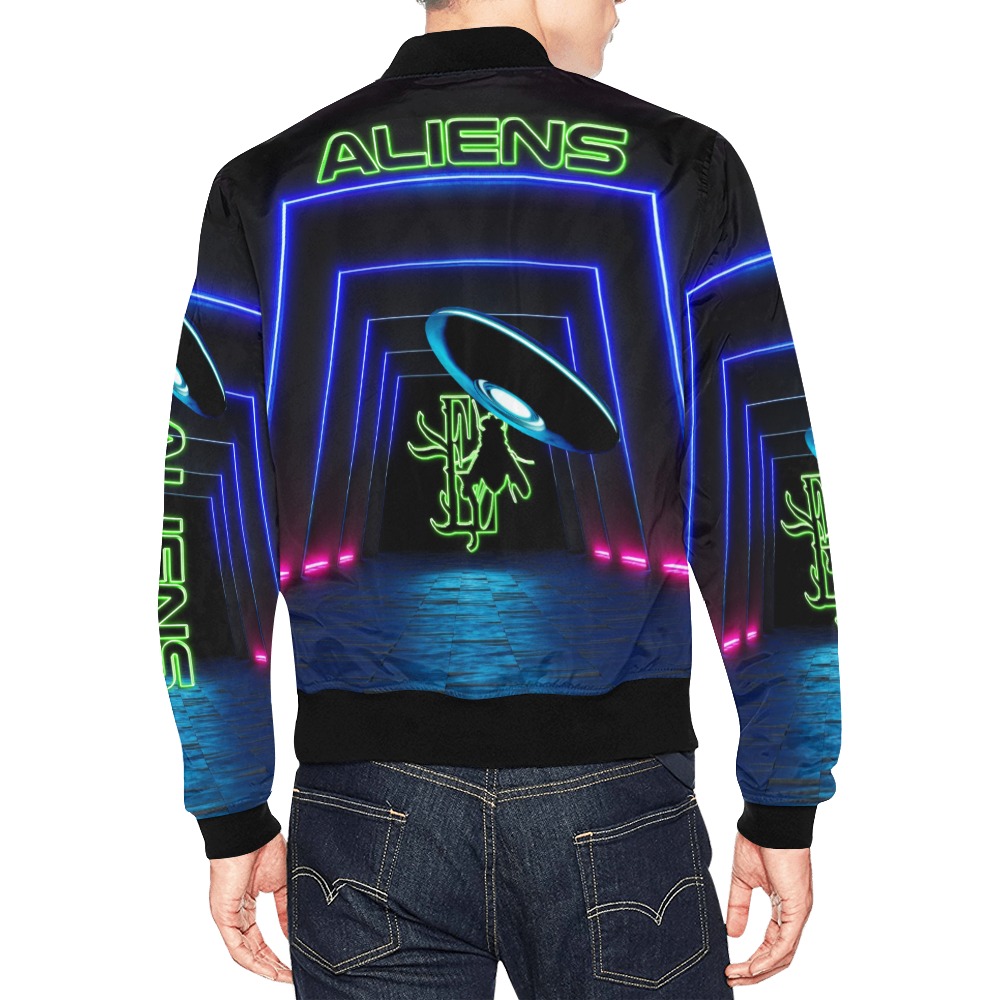 Aliens Collectable Fly All Over Print Bomber Jacket for Men (Model H19 ...