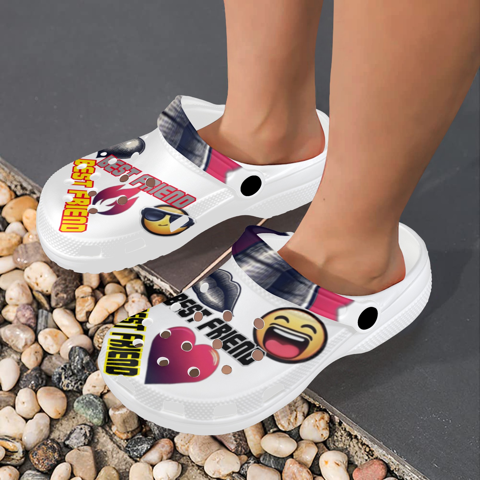 IMG_1635 Best Friend Emoji Clogs Custom Print Foam Clogs for Adults ...