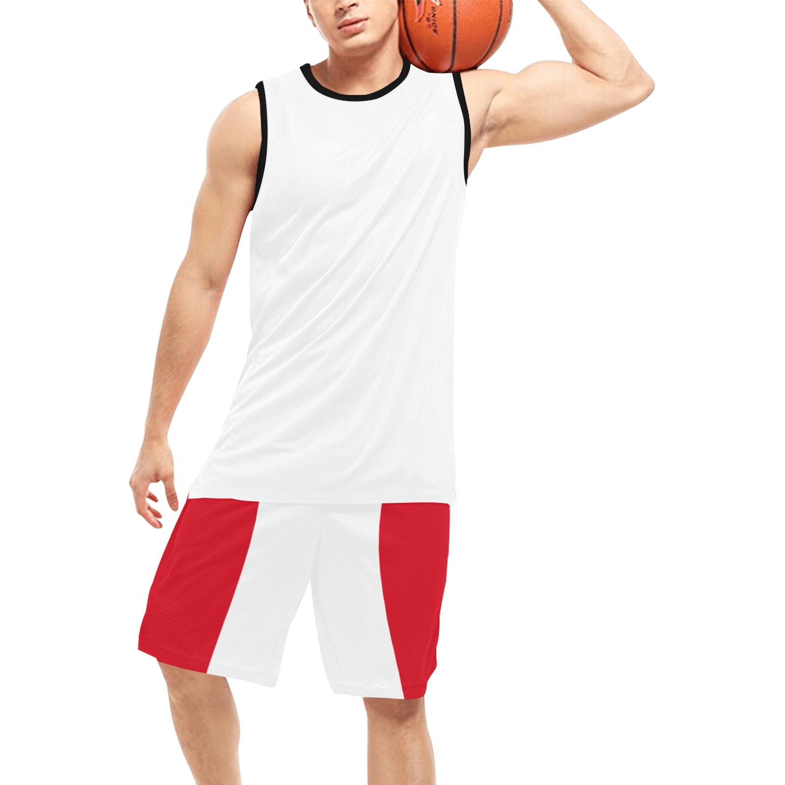 Flag_of_Peru.svg Basketball Uniform with Pocket | ID: D6310989