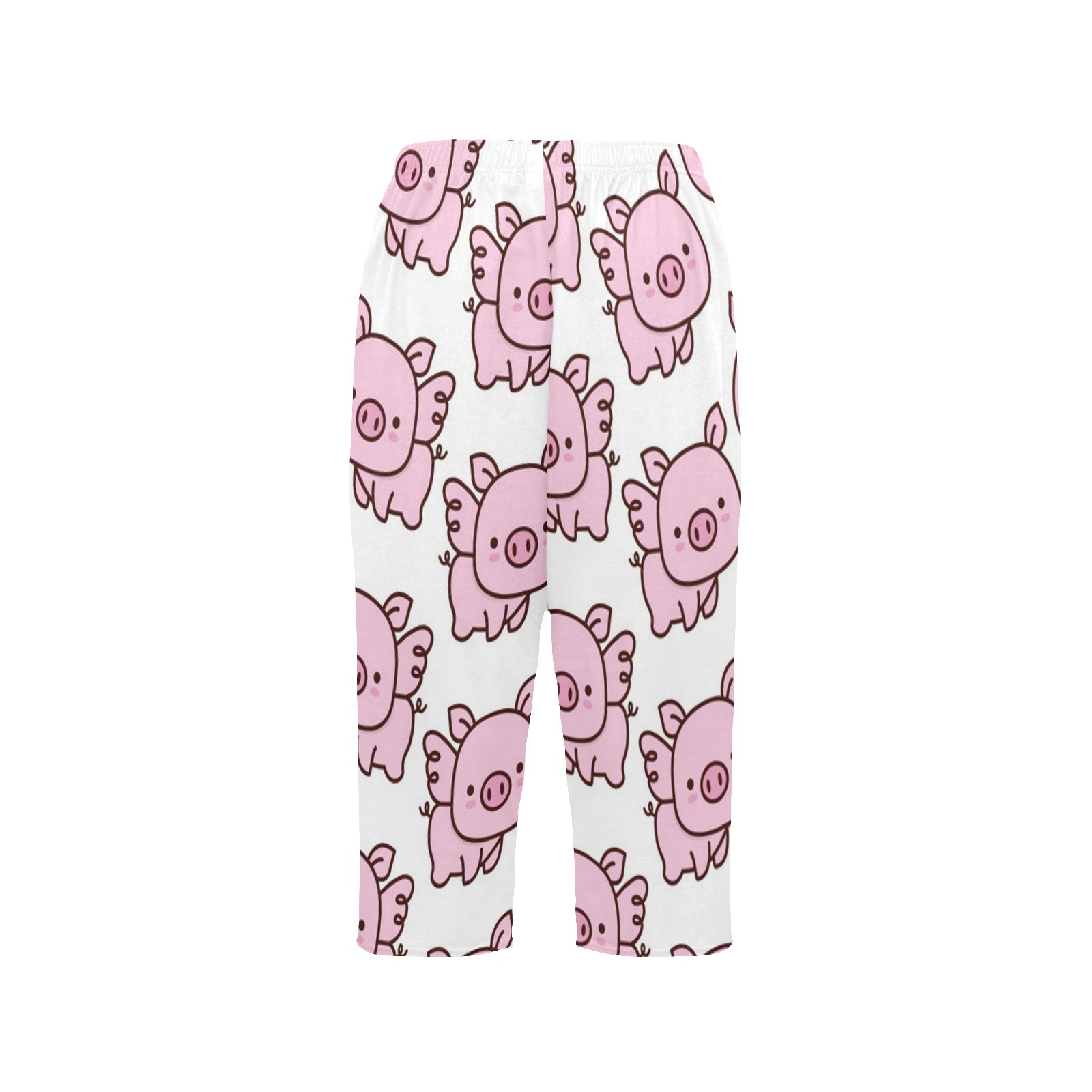 Cute Flying Pigs Cropped Pajama Pants (Model L66) | ID: D6398090