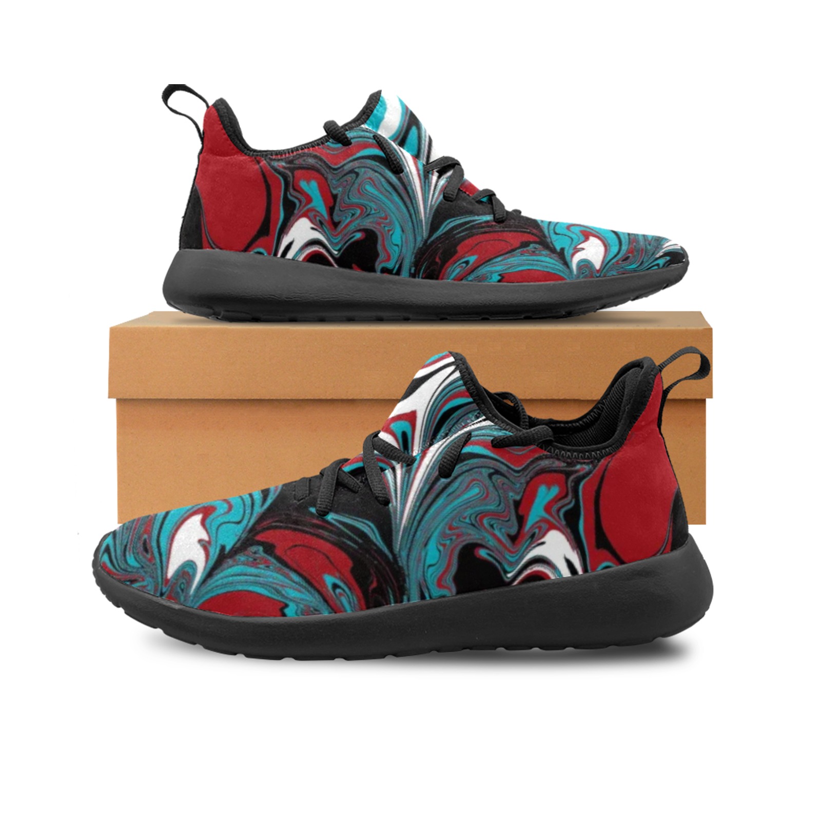 Dark Wave of Colors Men's One-Piece Vamp Sneakers (Model 67502) | ID ...