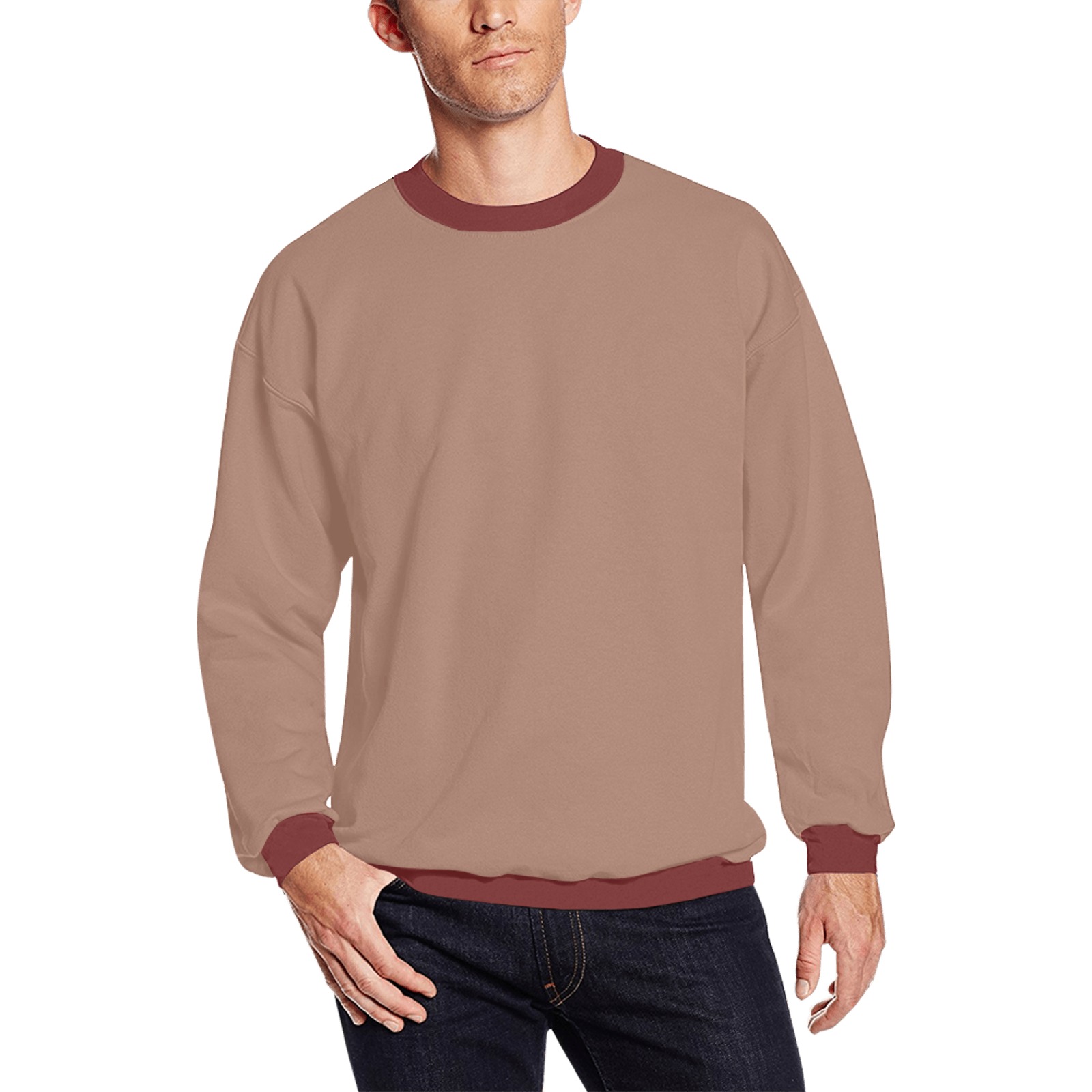 Mocha Mousse Hex Code #a47864 Men's Crew Neck Sweatshirt (Model H18 ...