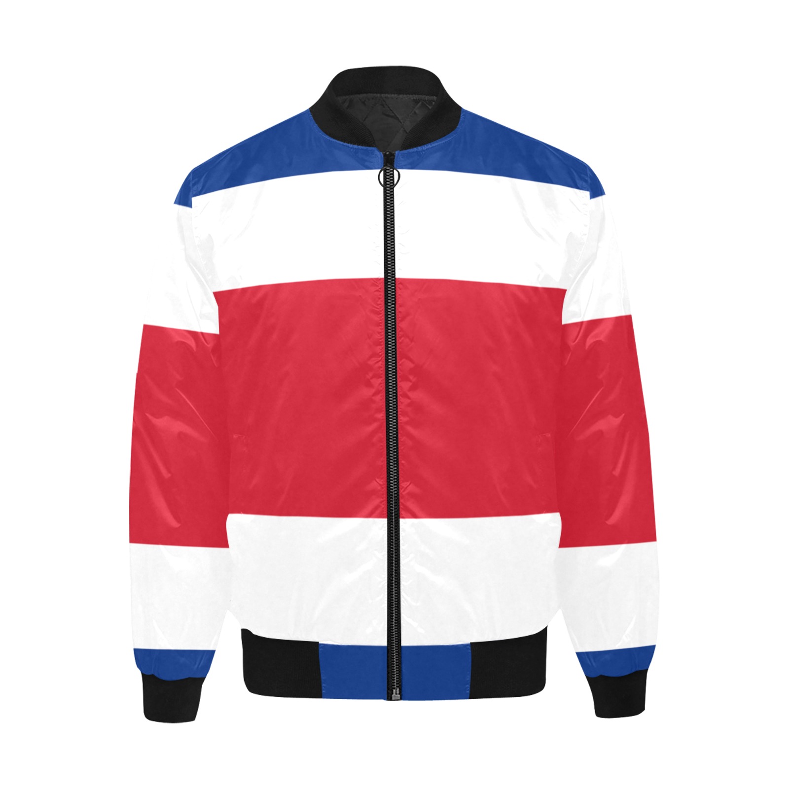 Flag_of_Costa_Rica.svg All Over Print Quilted Bomber Jacket for Men ...