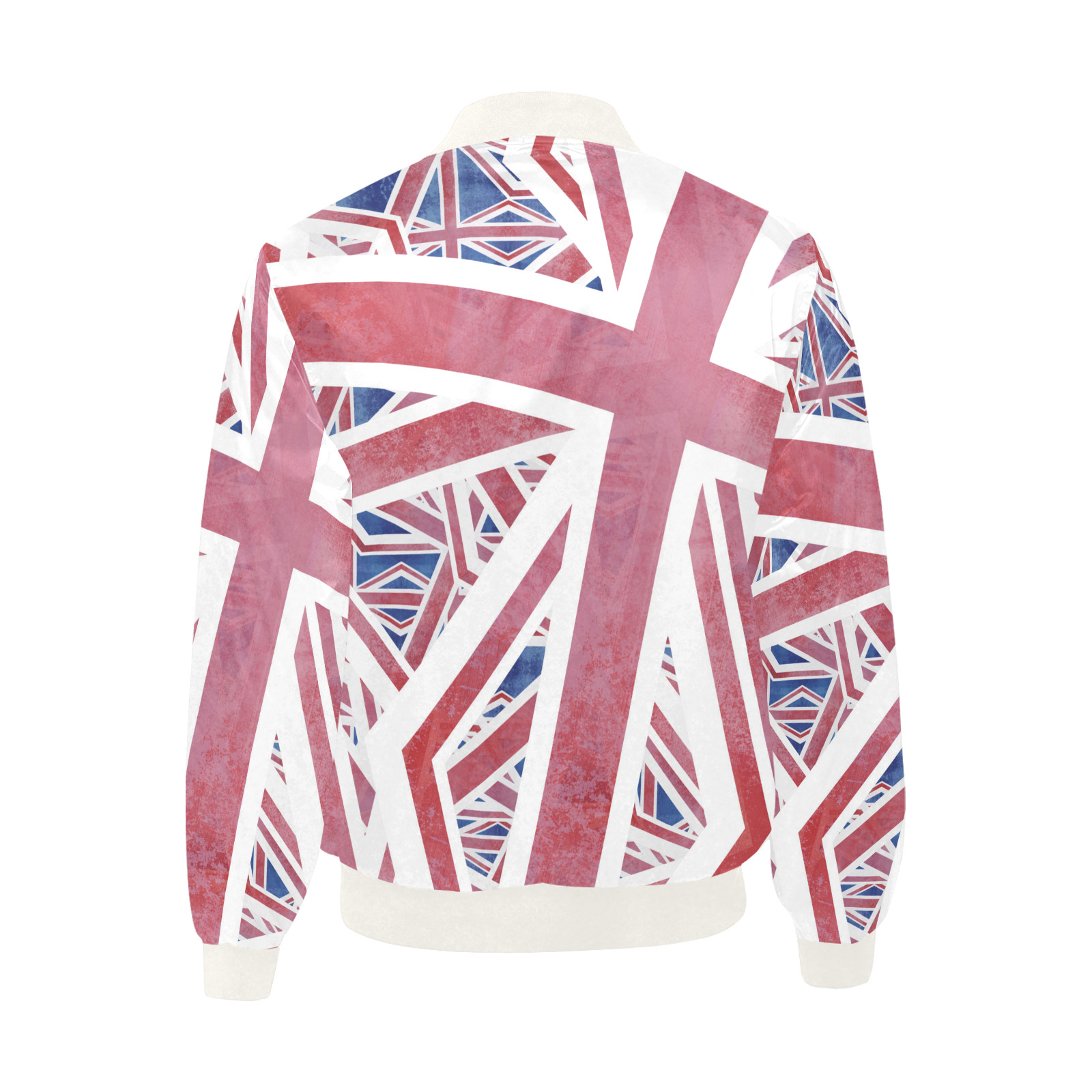 Abstract Union Jack British Flag Collage All Over Print Quilted Bomber ...