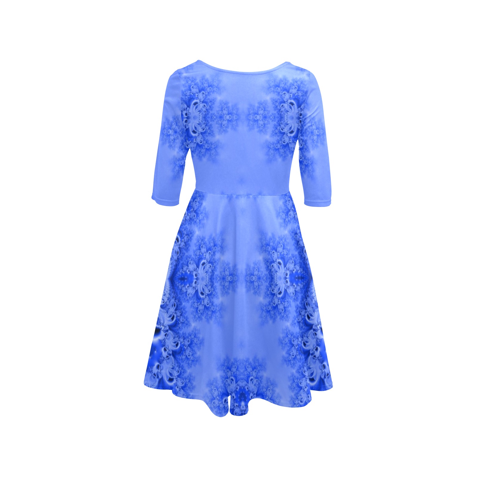 Blue Sky over the Bluebells Frost Fractal Half Sleeve Skater Dress ...