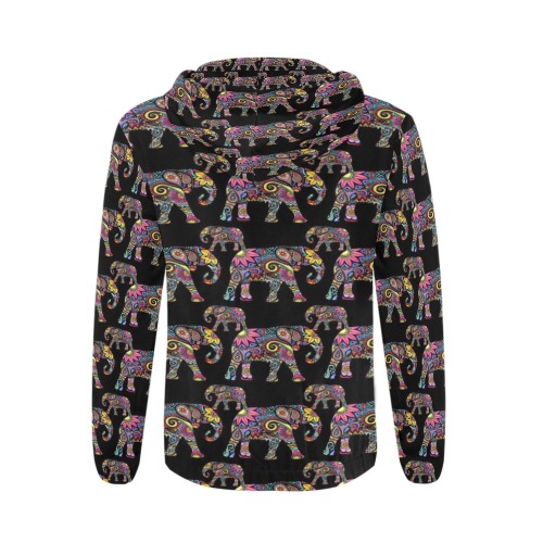 Design elephants All Over Print Full Zip Hoodie for Men (Model H14 ...