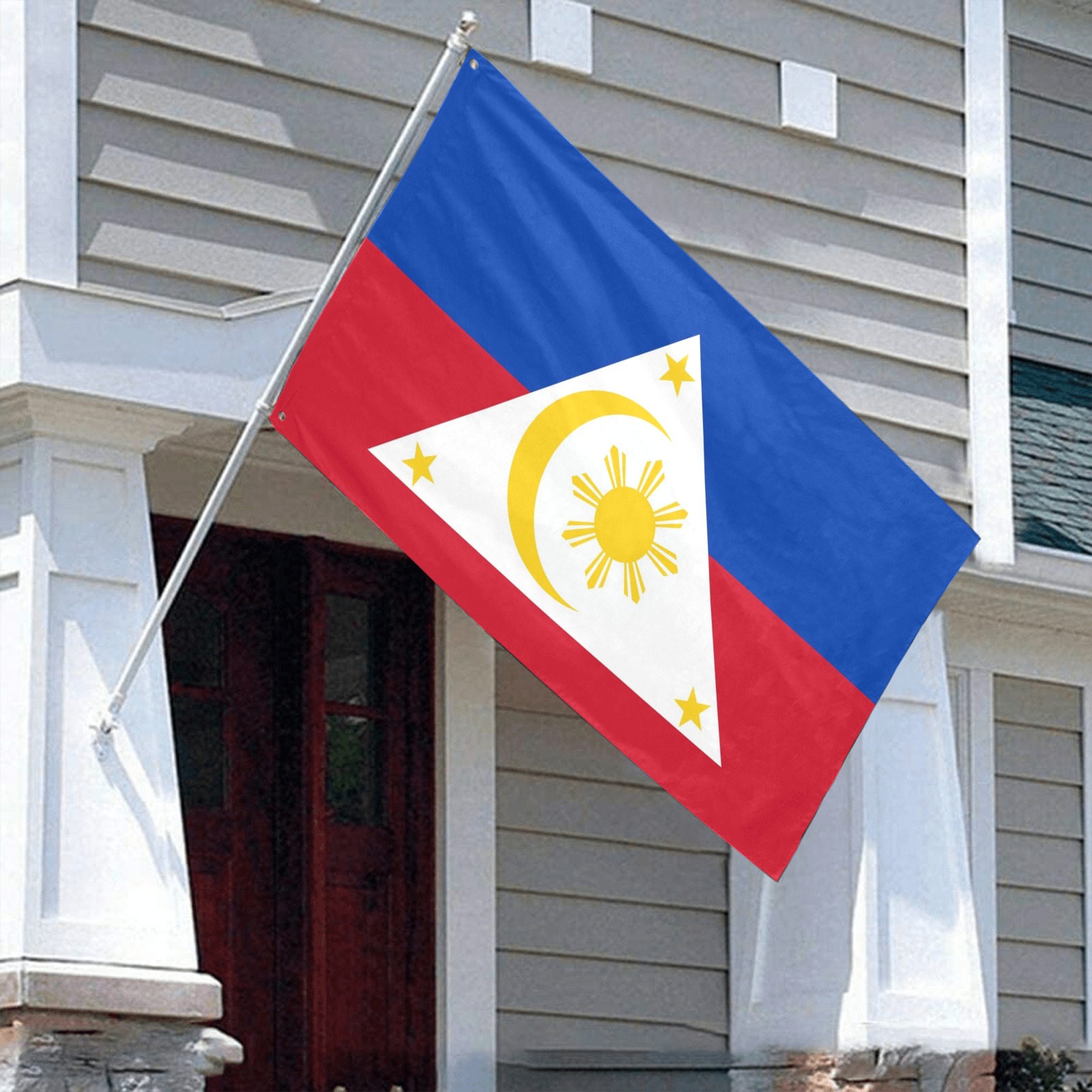 Philippines Flag Variant Triangle Crest Garden Flag 70"x47" | ID: D5751795