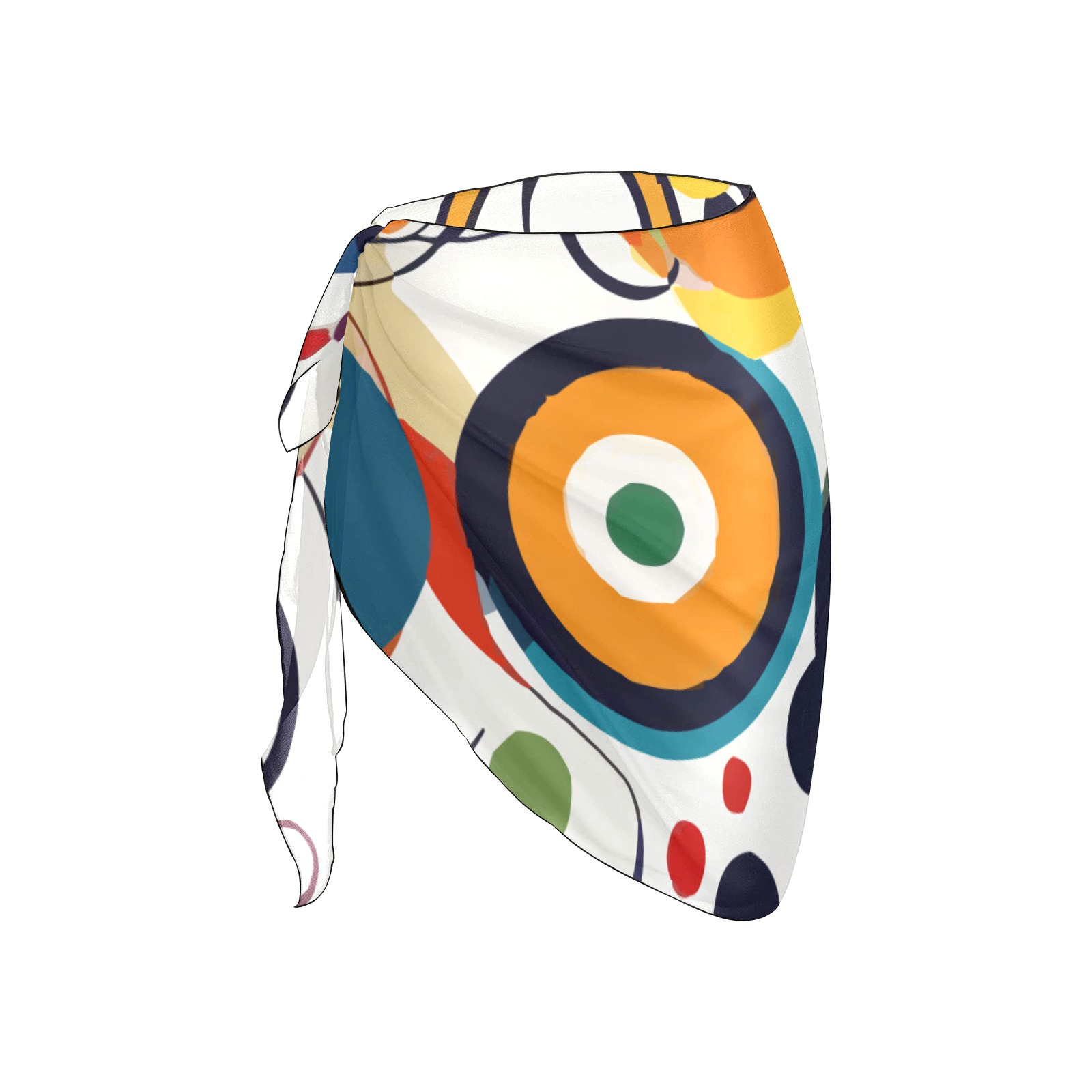 Elegant colorful rings, circles, dots on white. Beach Sarong Wrap | ID ...