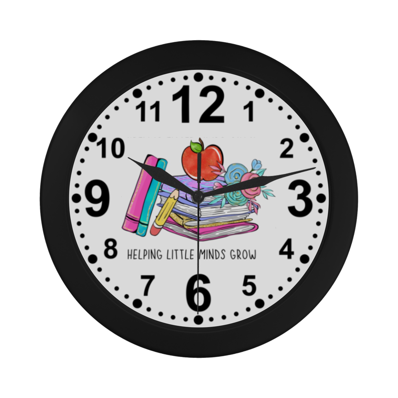 Helping Little Minds Grow Circular Plastic Wall clock | ID: D6886661