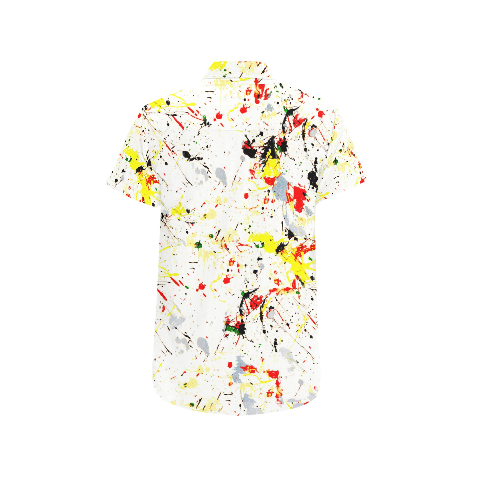 Yellow, Red, Black Paint Splatter Men's Short Sleeve Shirt with Chest ...