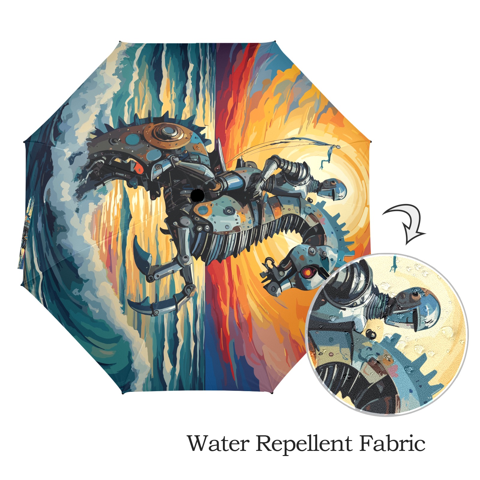 Cool robotic knight on a mechanical seahorse. Semi-Automatic Foldable ...