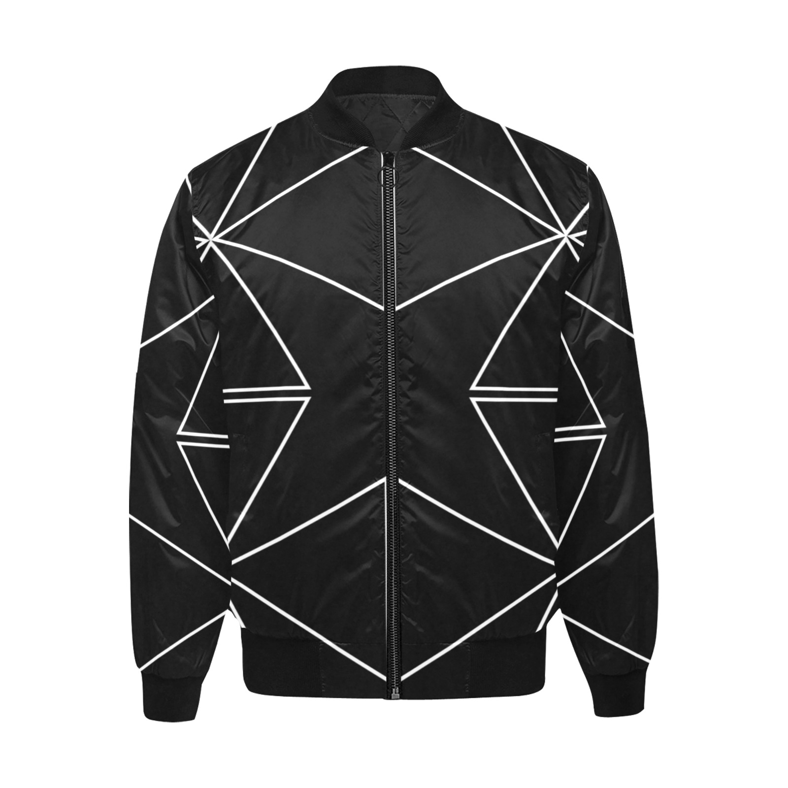 White Interlocking Triangles kaleidoscope black All Over Print Quilted ...