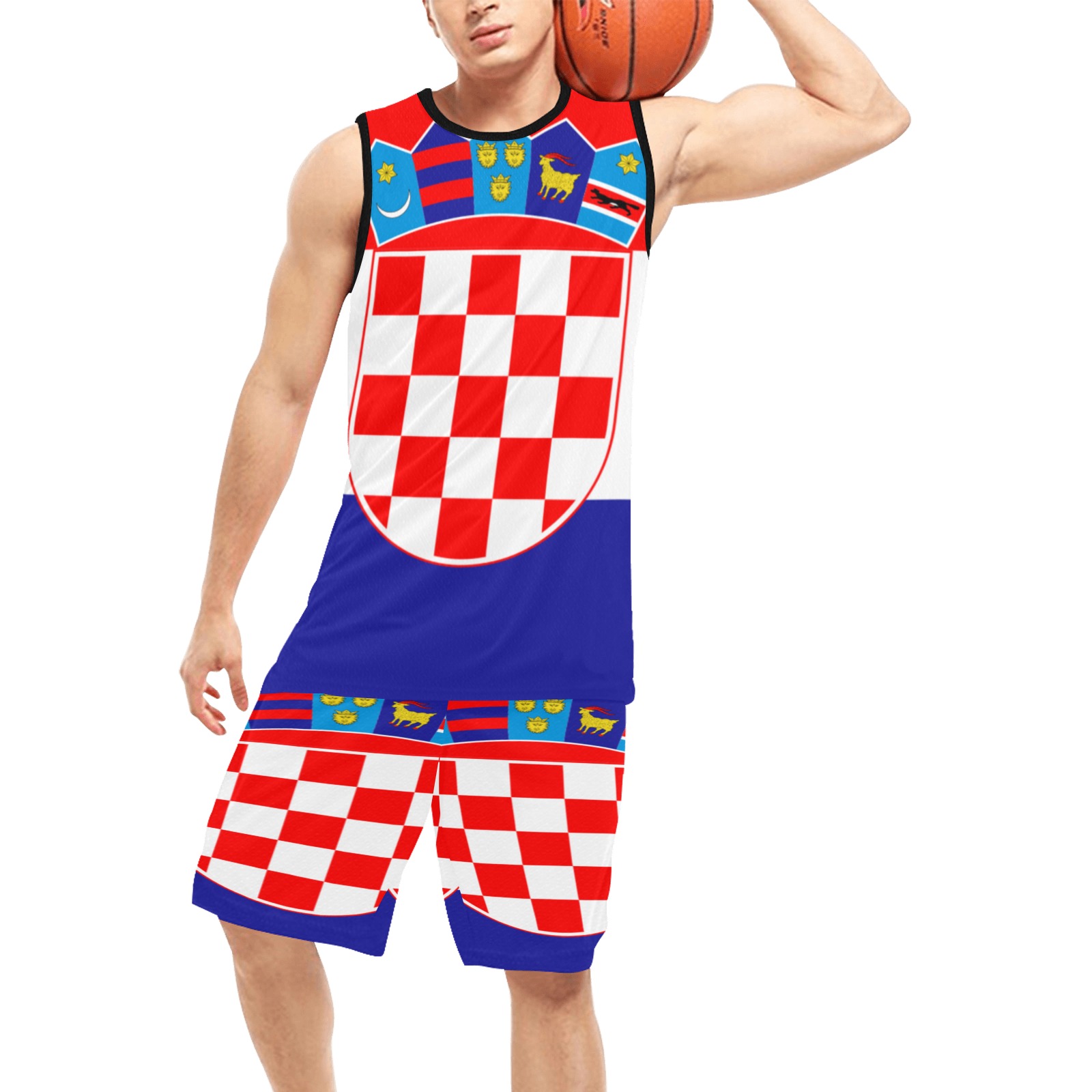 Flag_of_Croatia.svg Basketball Uniform with Pocket | ID: D6310909