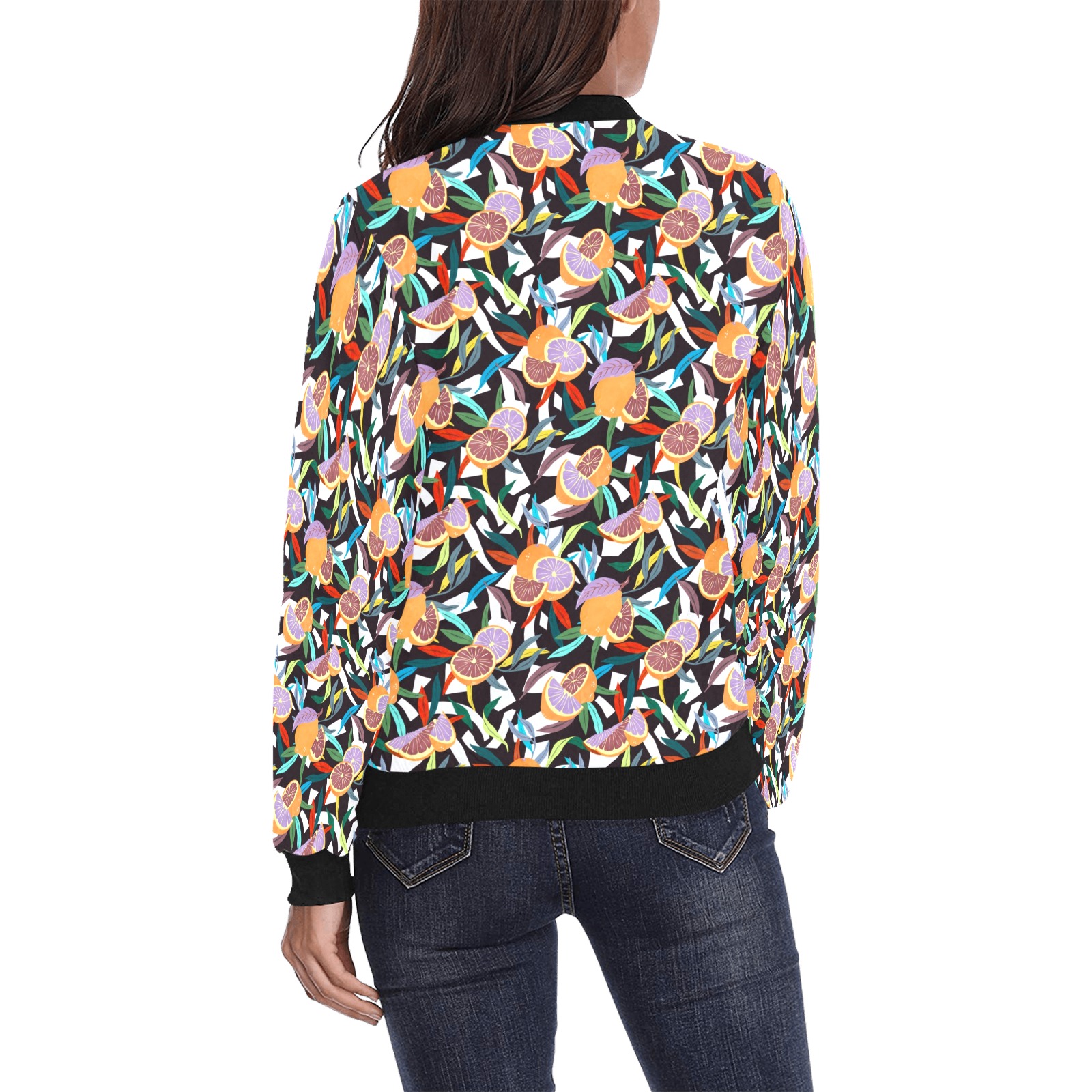Fruits flowers and forms PD906 All Over Print Bomber Jacket for Women ...