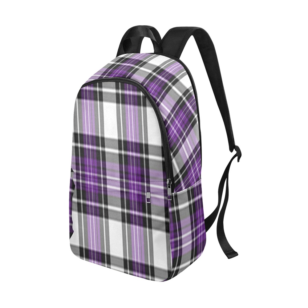 Purple Black Plaid Fabric Backpack for Adult (Model 1659) | ID: D6378030